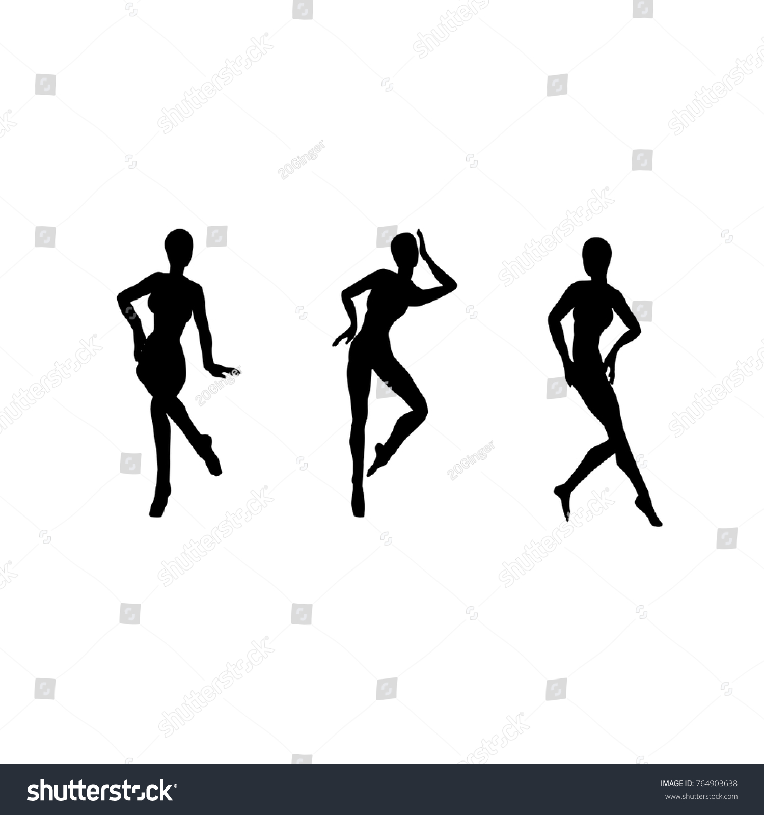 3 Model Figure Silhouettesvector Illustrator Stock Vector (Royalty Free ...