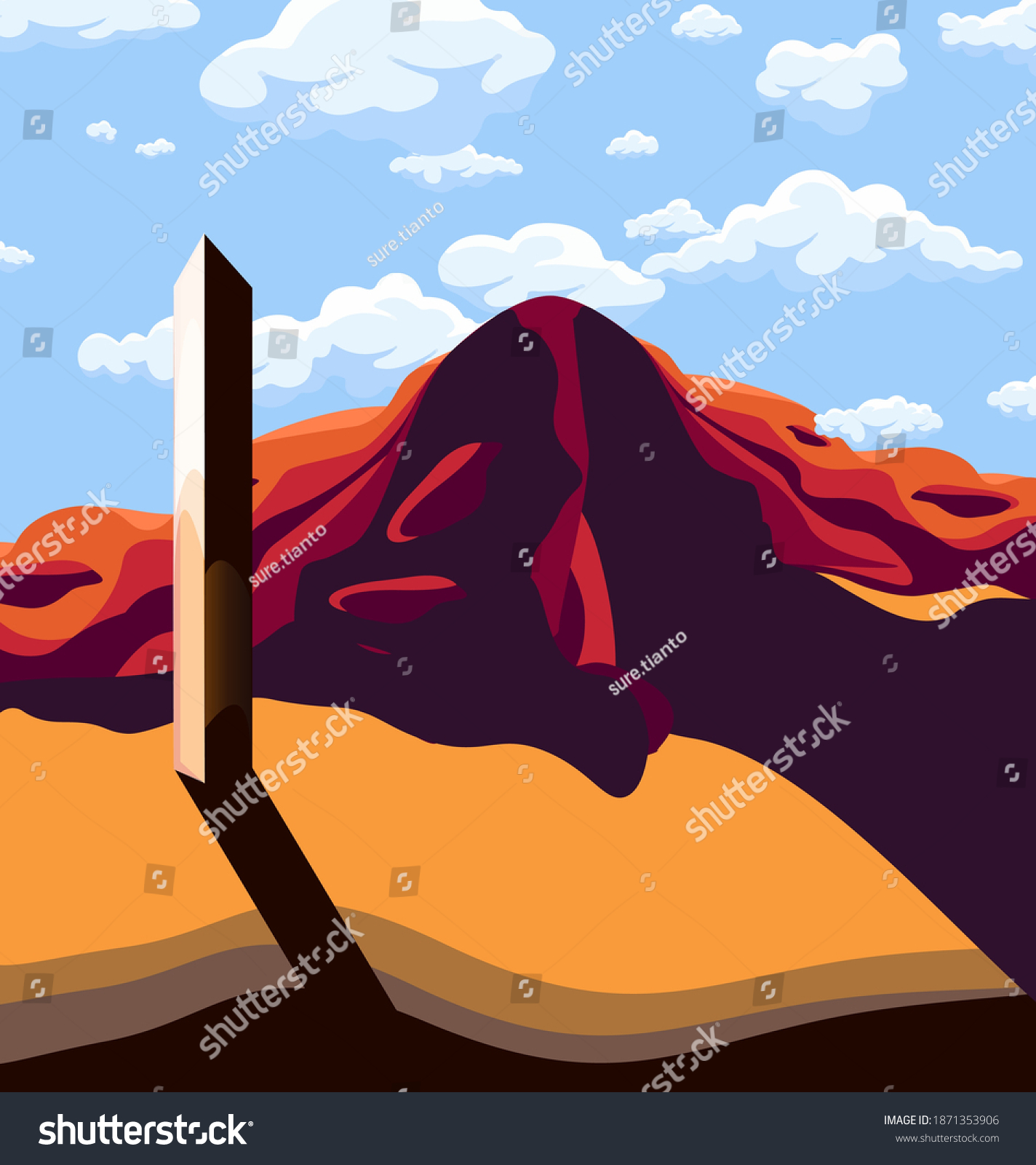 Monolith Monument Vector Illustration Image Stock Vector (Royalty Free ...