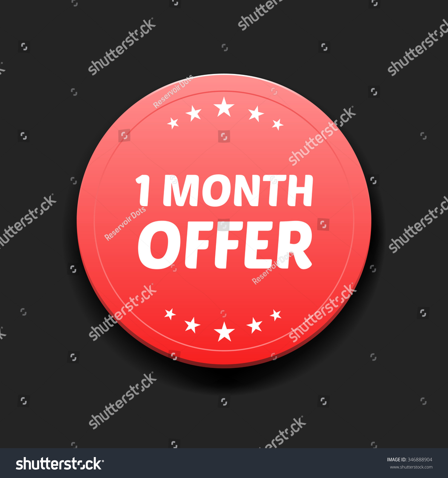 1 Month Offer Round Label Stock Vector (Royalty Free) 346888904
