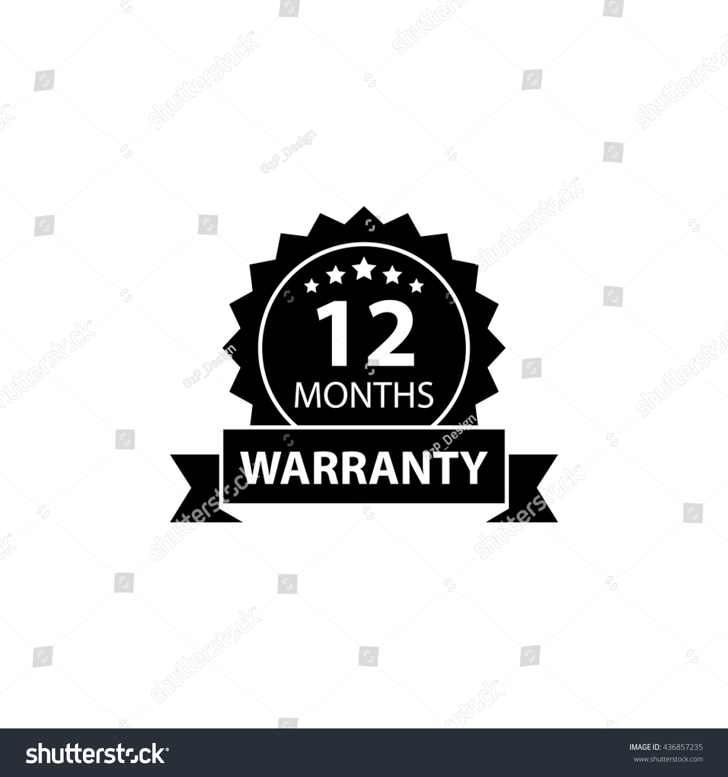 12 Months Warranty Label Stock Vector (Royalty Free) 436857235 ...