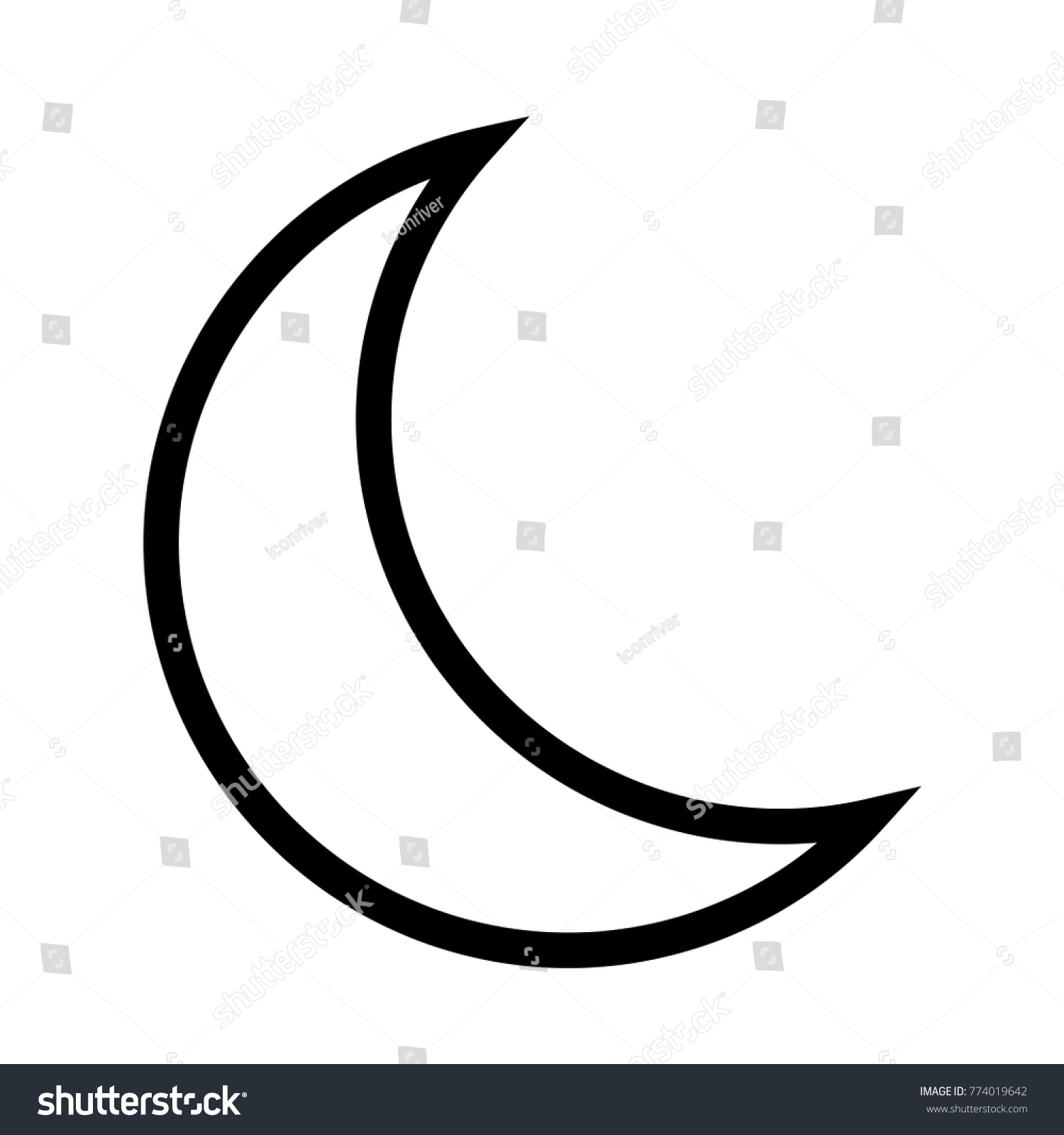 Moon Line Icon Stock Vector (Royalty Free) 774019642 | Shutterstock