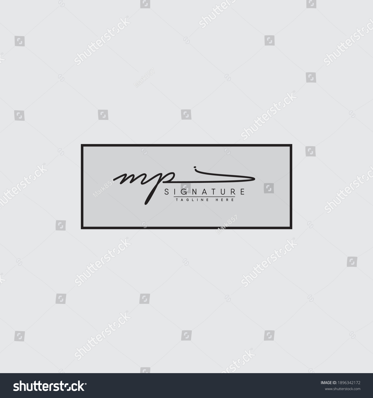 Mp Initial Signature Logo Hand Drawn Stock Vector (Royalty Free) 1896342172