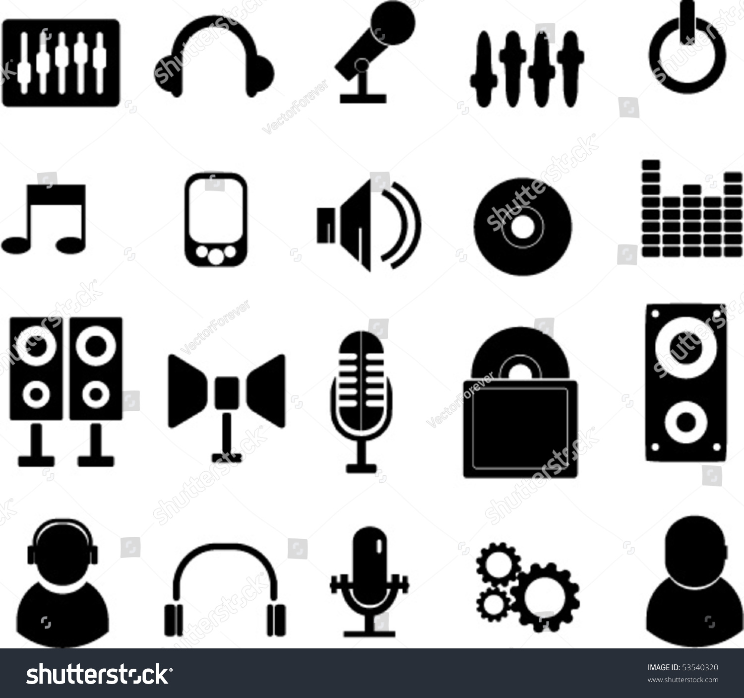 20 Music Signs Vector Stock Vector (Royalty Free) 53540320