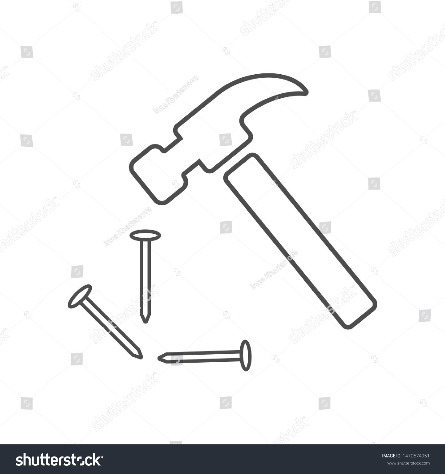 Nail Hammer Vector Image Stock Vector (Royalty Free) 1470674951 ...