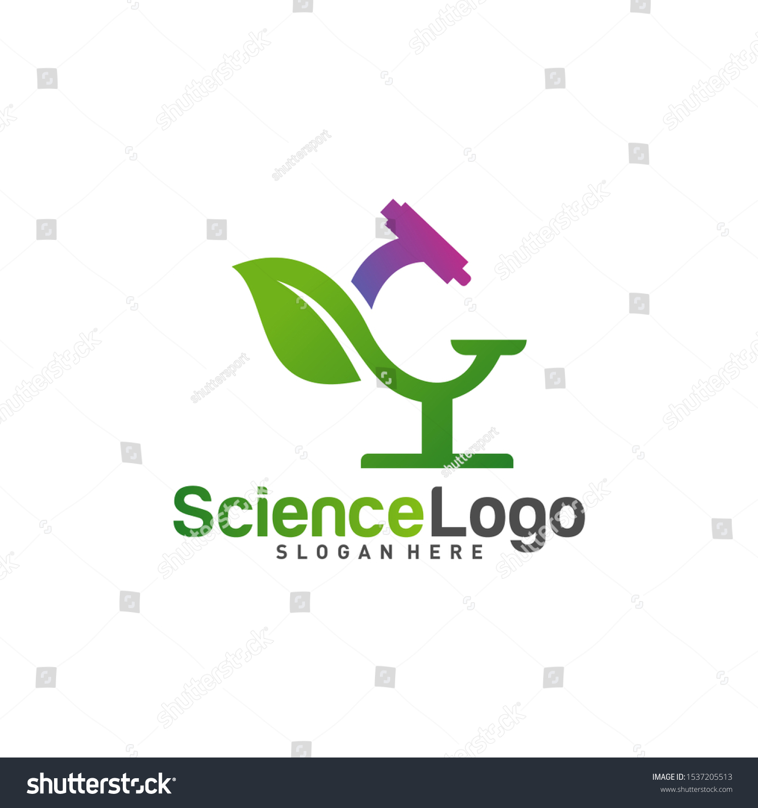 Nature Microscope Icon Logo Concept Vector: vetor stock (livre de ...