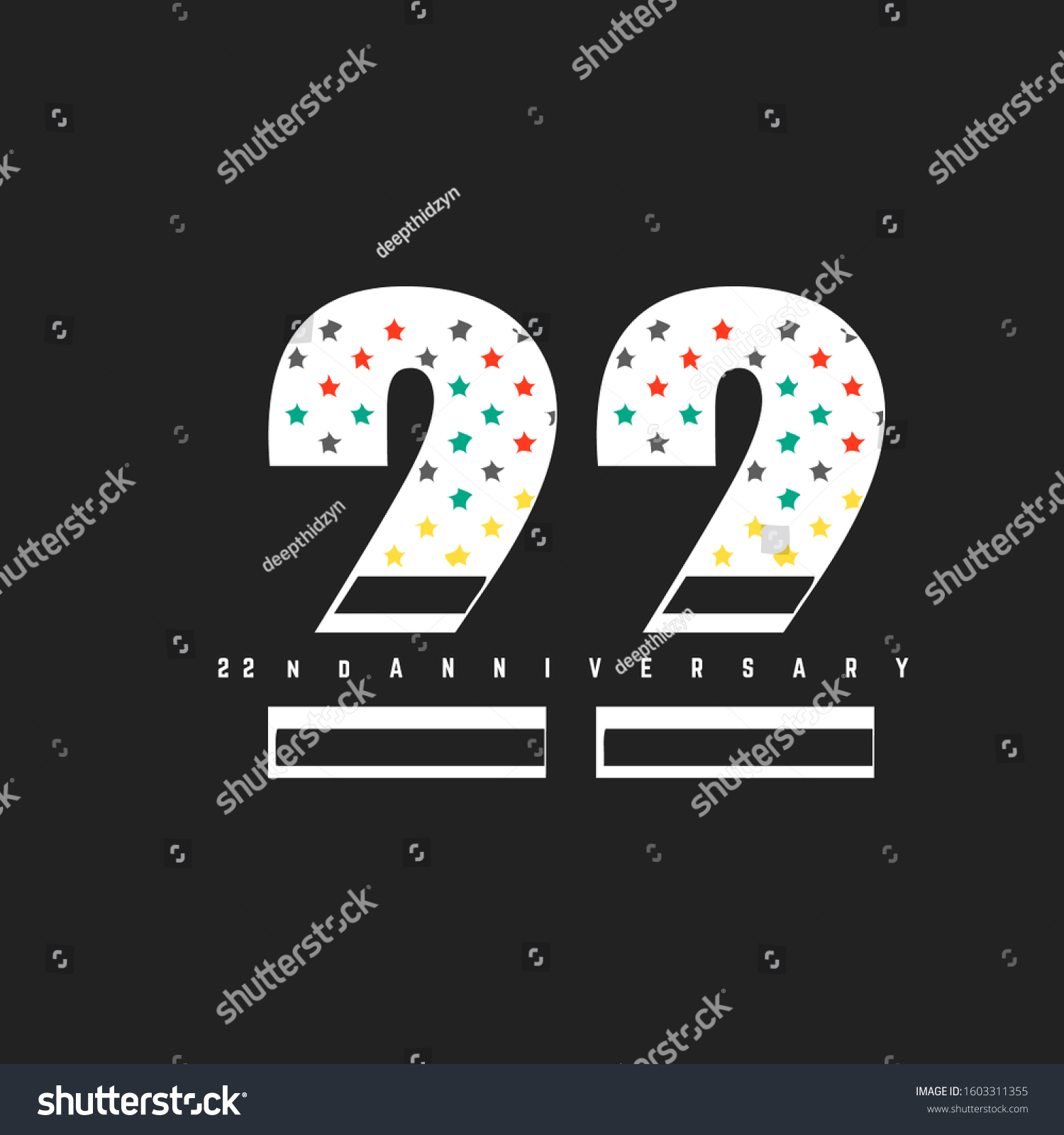 22nd Anniversary Logo Design Template: เวกเตอร์สต็อก (ปลอดค่าลิขสิทธิ์ ...