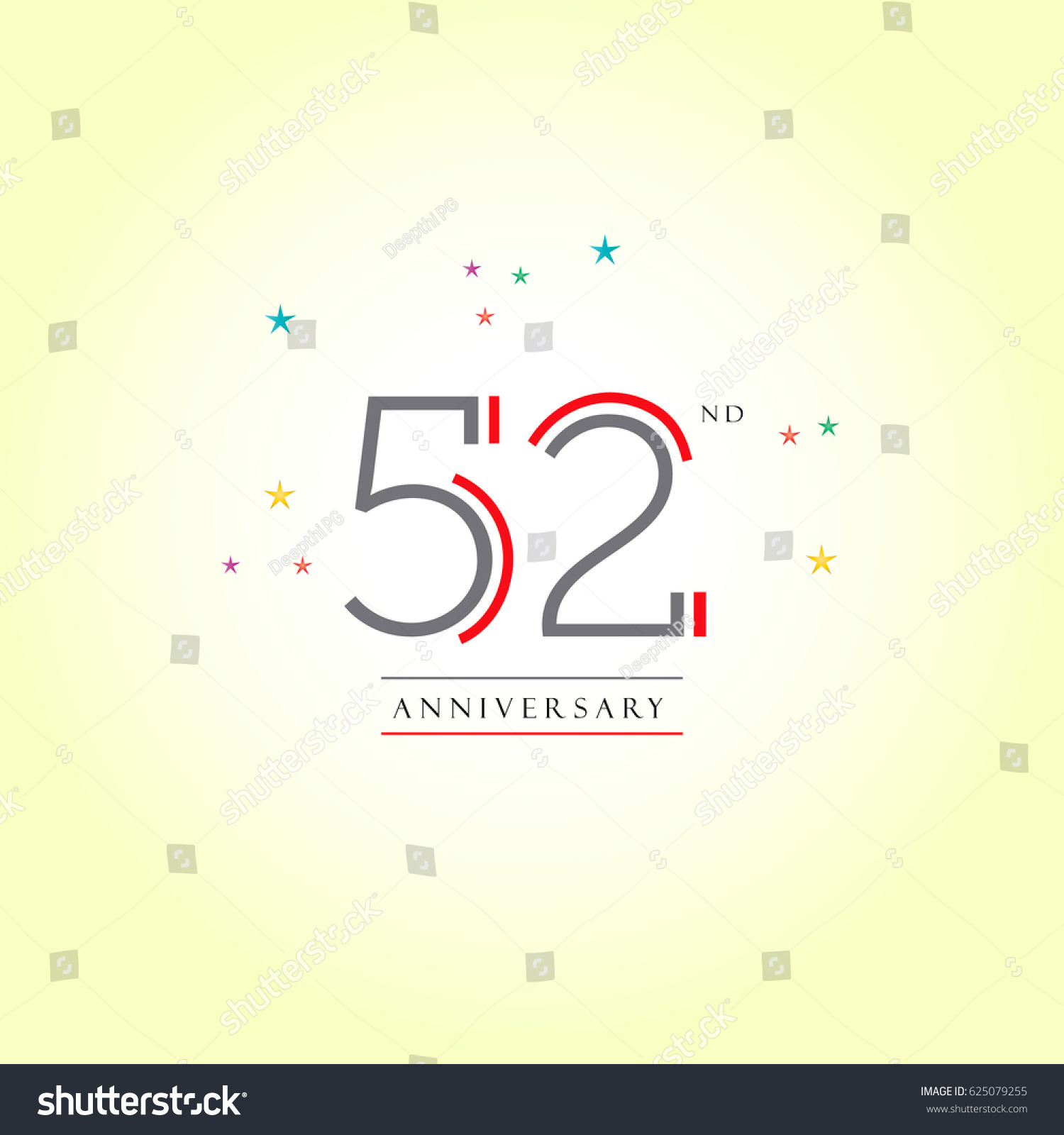 52nd Anniversary Logo Symbol Vector Element: vector de stock (libre de ...