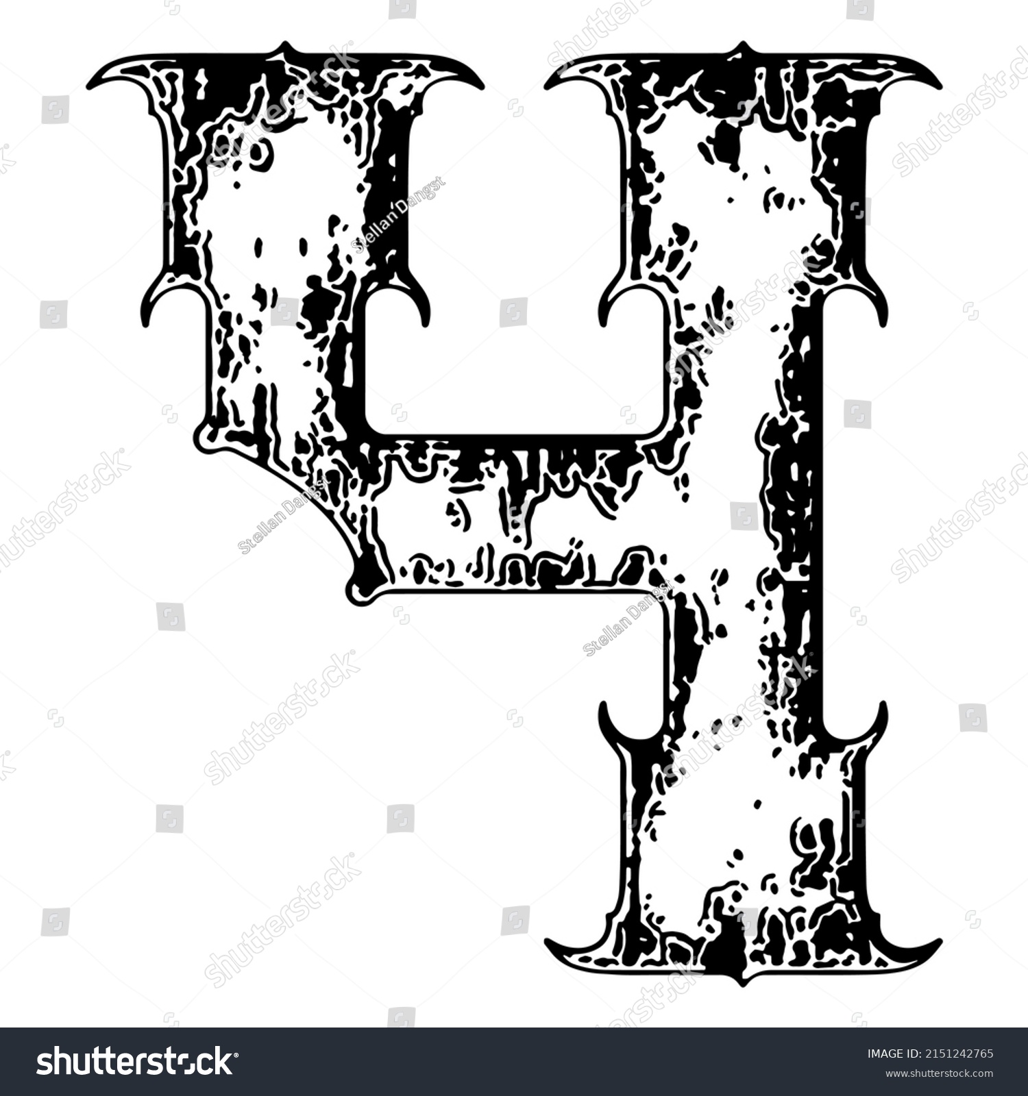 Neogothic Decorative Numbervector Medieval Font Stock Vector (Royalty ...