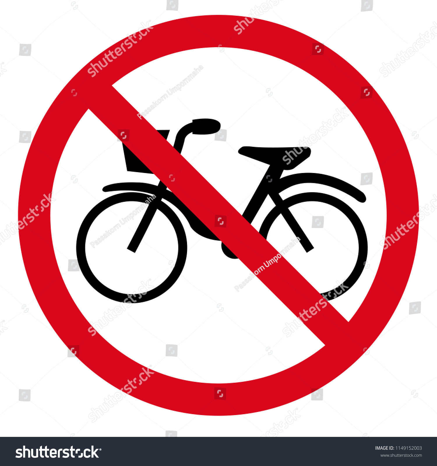 No Bicycle Sign Vector Illustration: เวกเตอร์สต็อก (ปลอดค่าลิขสิทธิ์ ...