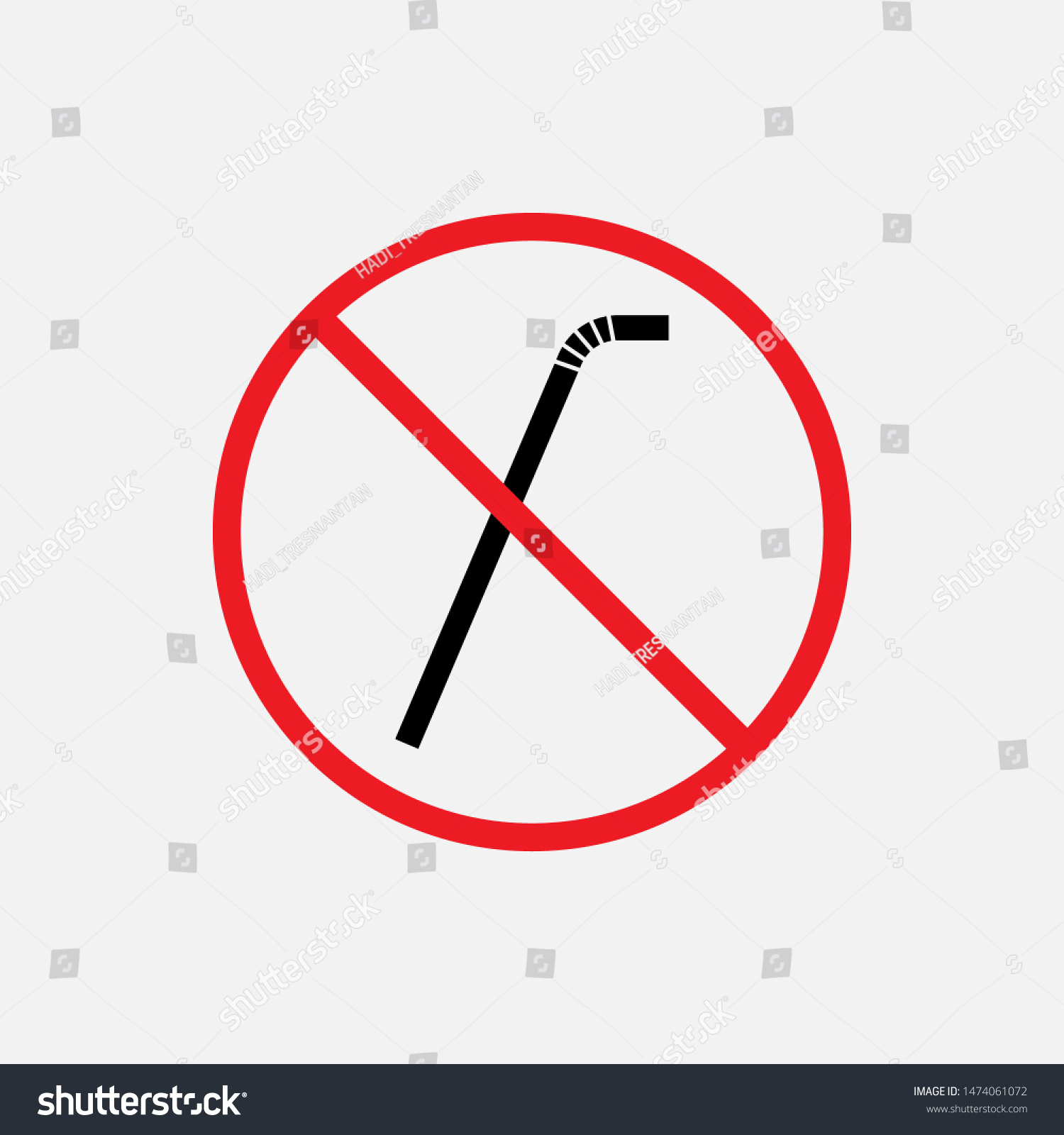 No Plastic Straw Icon Sign Symbol Stock Vector (Royalty Free ...