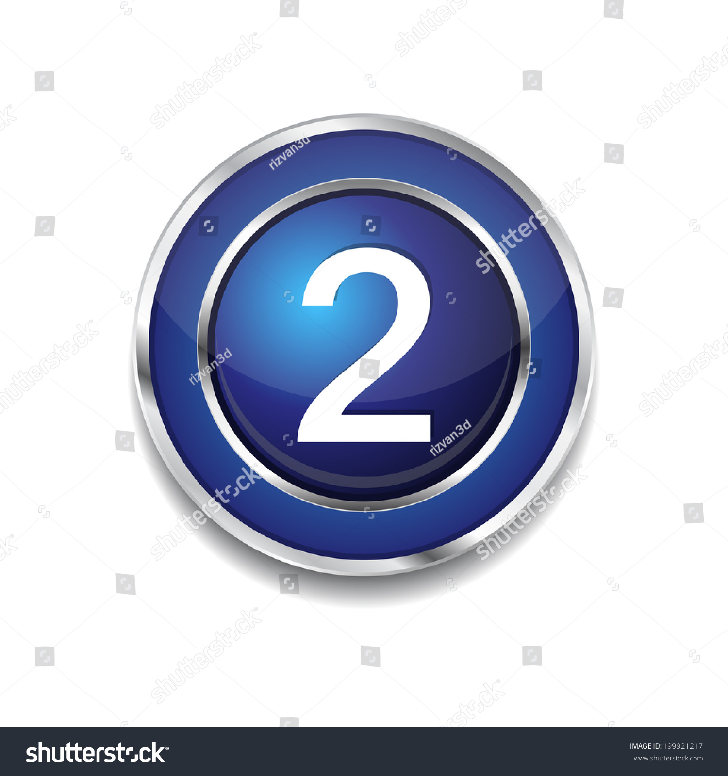 2 Number Circular Vector Blue Web Stock Vector (Royalty Free) 199921217 ...