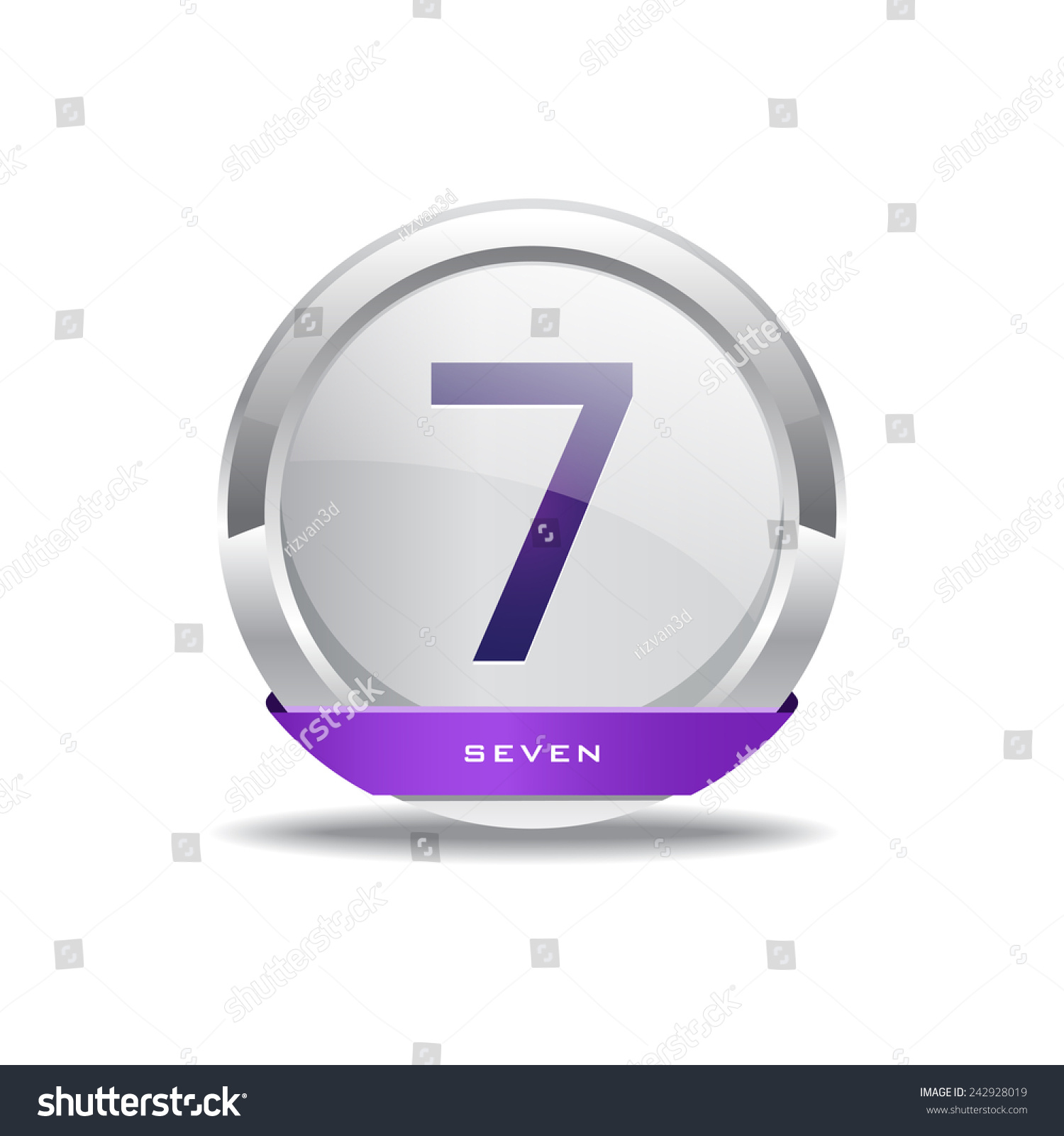 7 Number Circular Vector Purple Web Stock Vector (Royalty Free ...