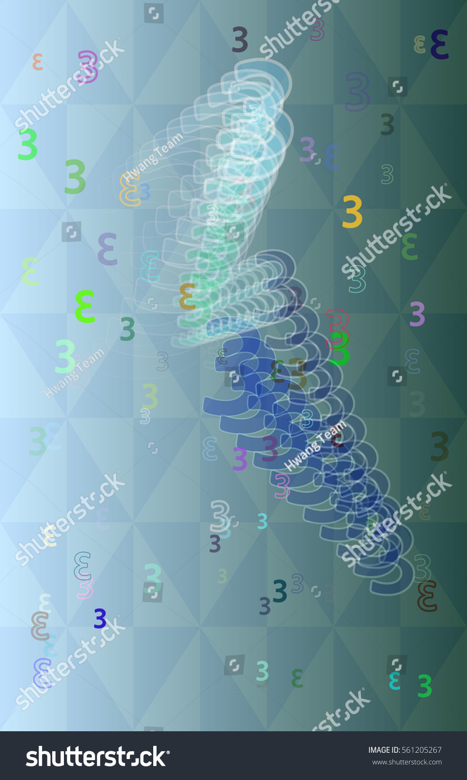 3 Number Design Icon Stock Vector (Royalty Free) 561205267