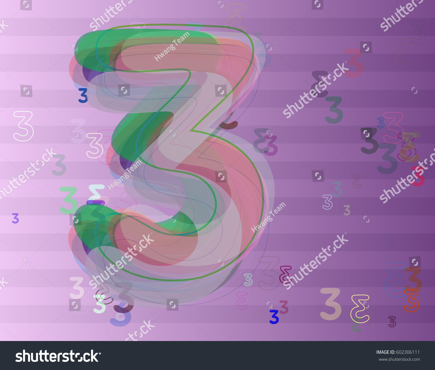 3 Number Design Texture Stock Vector (Royalty Free) 602306111
