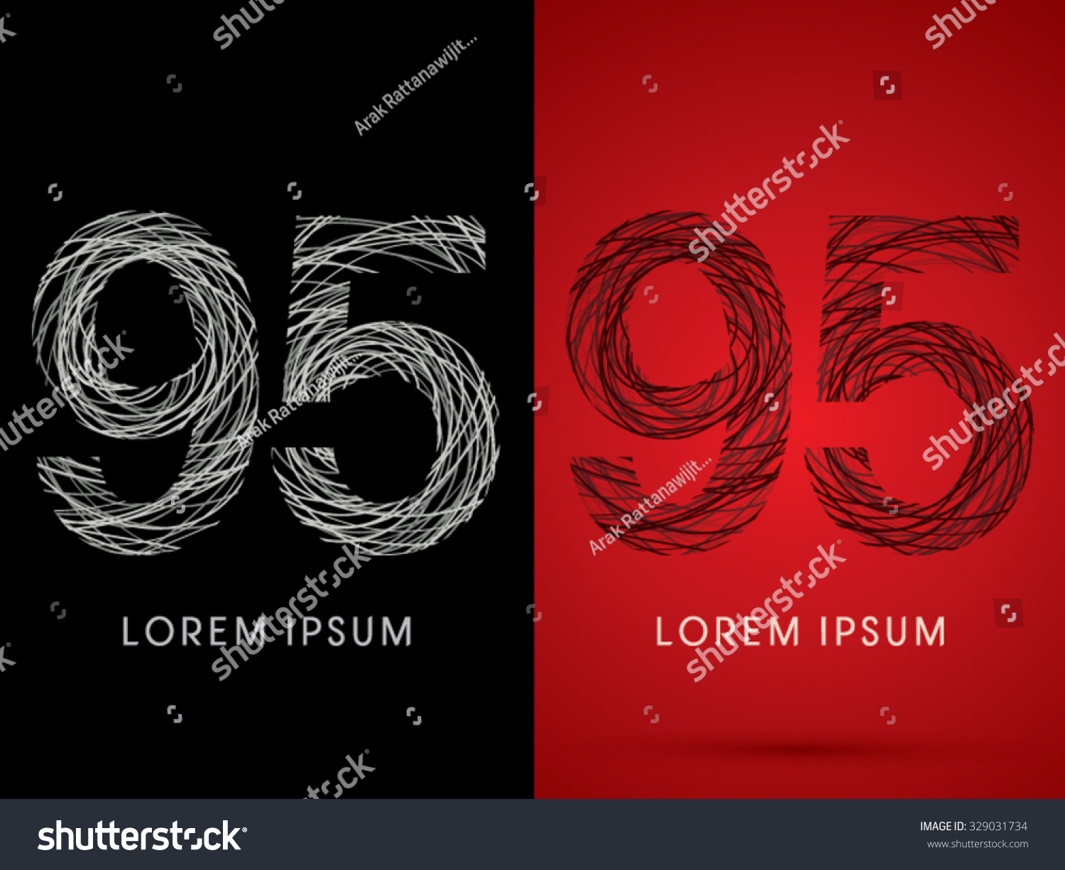 95 Number Font Design Using Confuse Stock Vector (Royalty Free ...