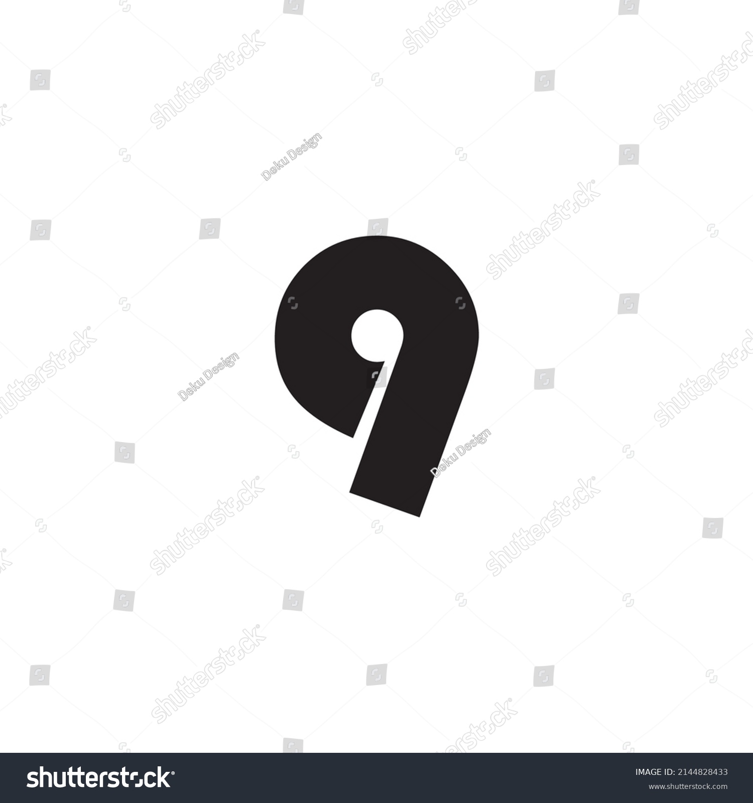 Number 9 Letter Simple Symbol Logo Stock Vector (Royalty Free ...