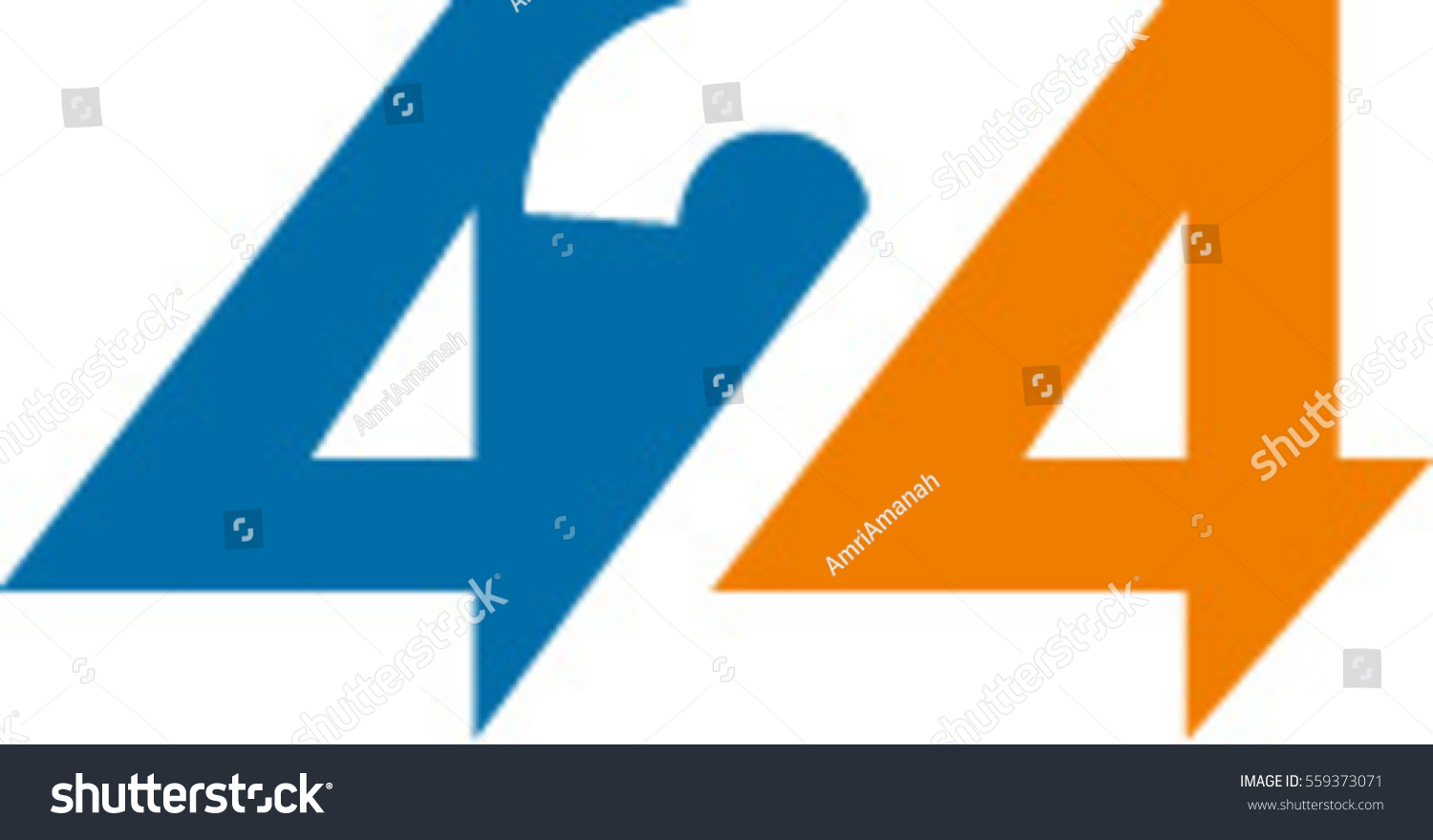 424 Number Logo: vector de stock (libre de regalías) 559373071 ...