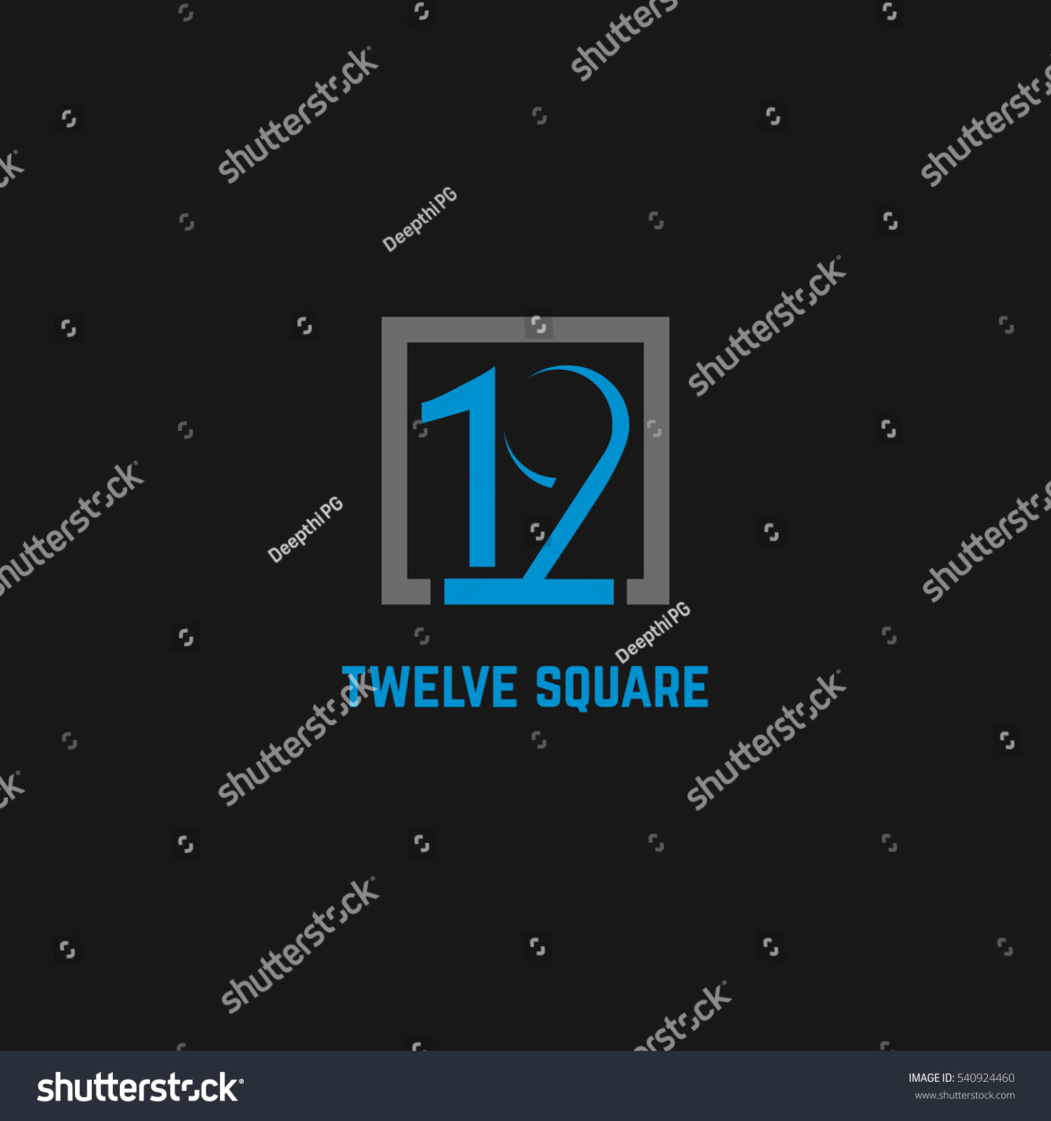 12 Number Logo Design Vector Element: vector de stock (libre de ...