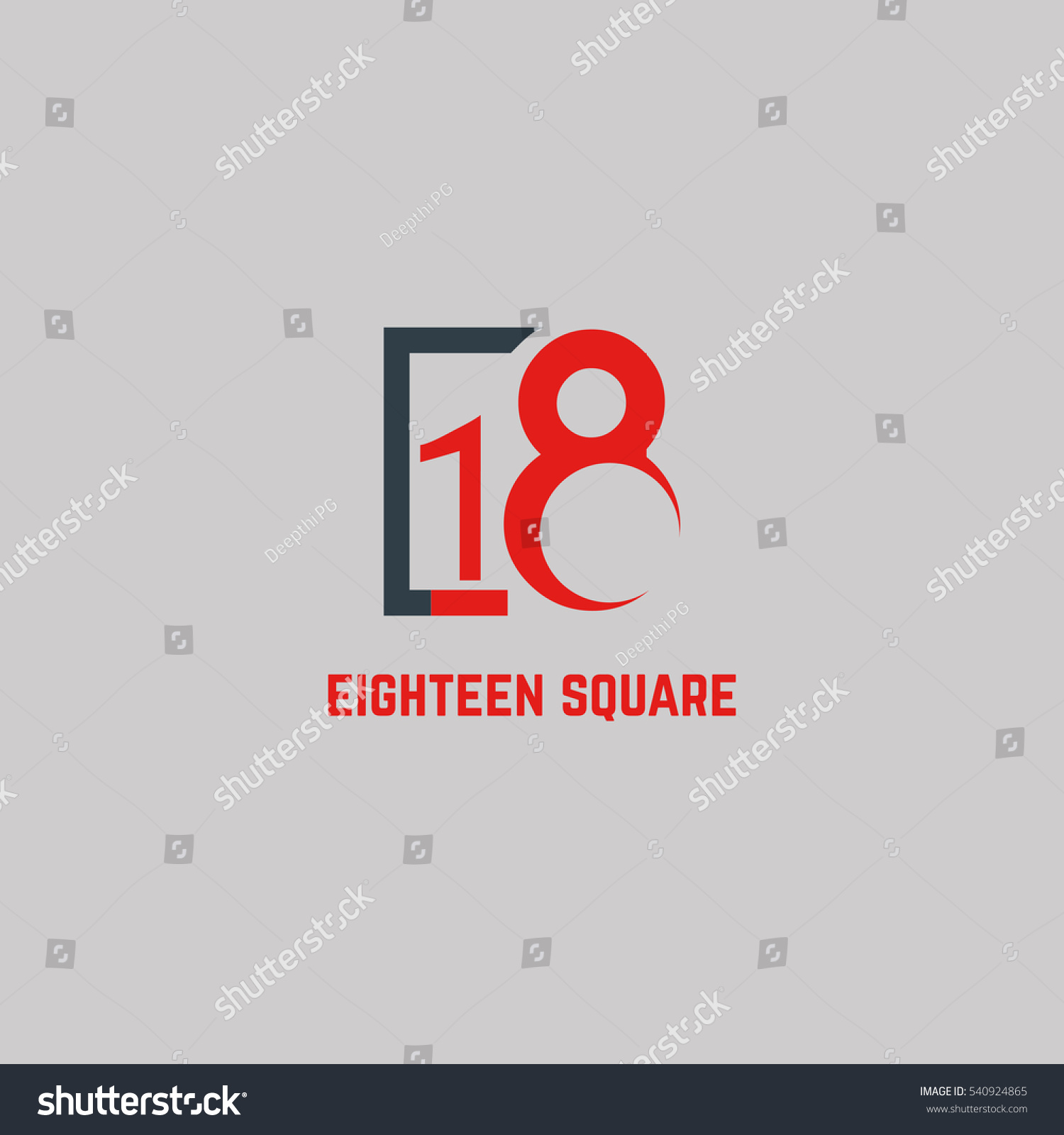 18 Number Logo Design Vector Element: เวกเตอร์สต็อก (ปลอดค่าลิขสิทธิ์ ...