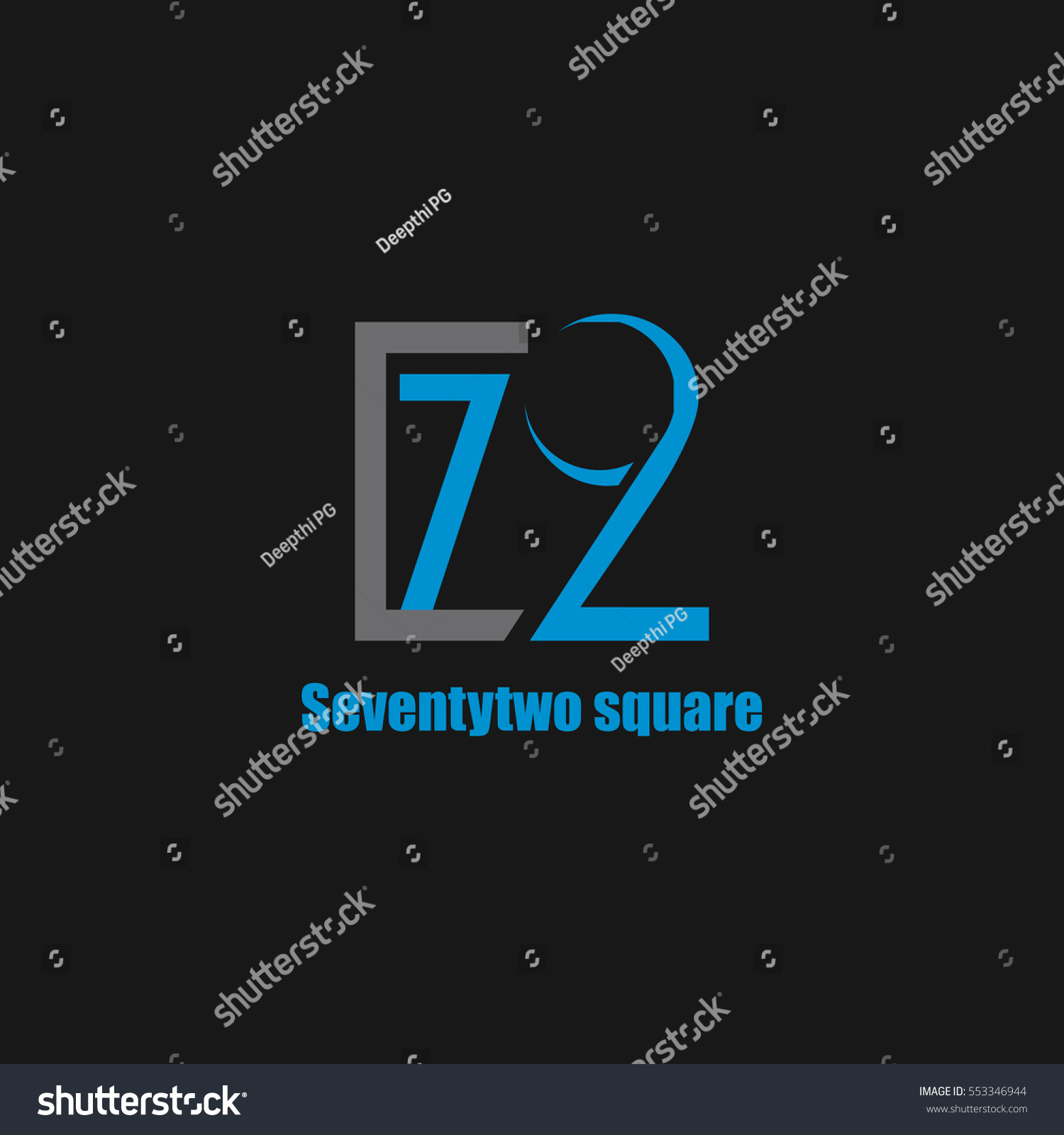 72 Number Logo Design Vector Element: vector de stock (libre de ...