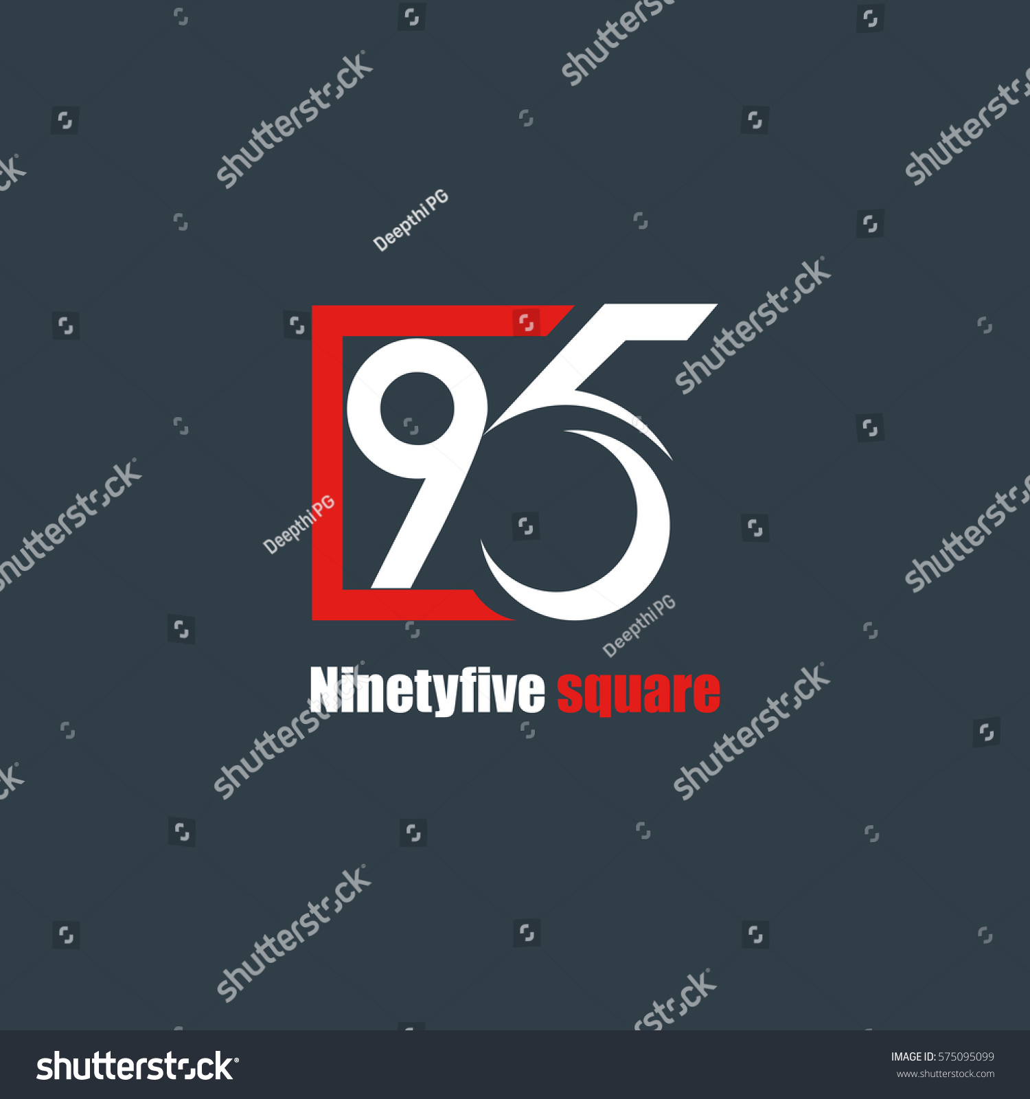 95 Number Logo Design Vector Element Stock Vector (Royalty Free ...