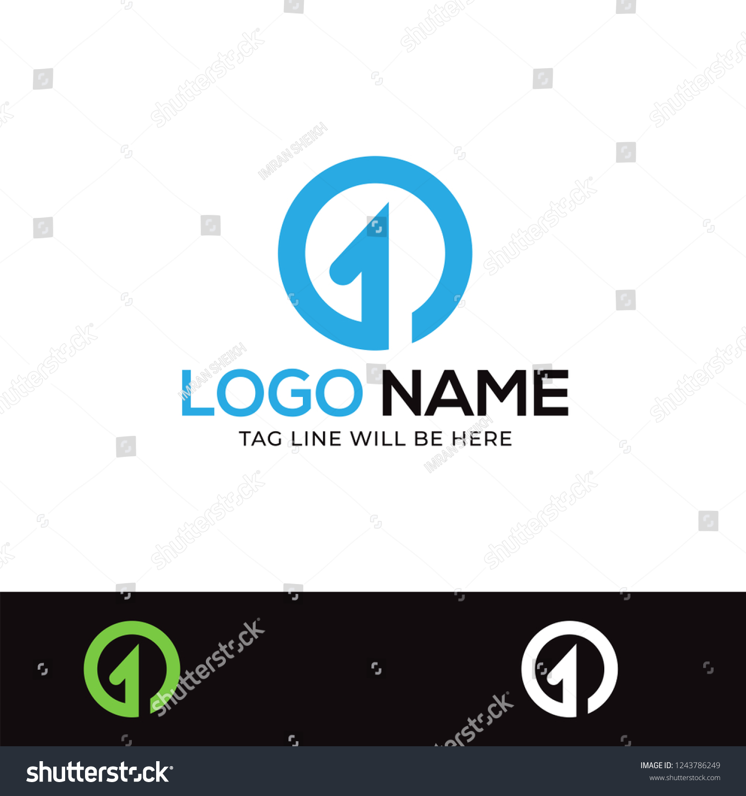 1 Number Logo Design Vector Illustration Stock Vector (Royalty Free ...