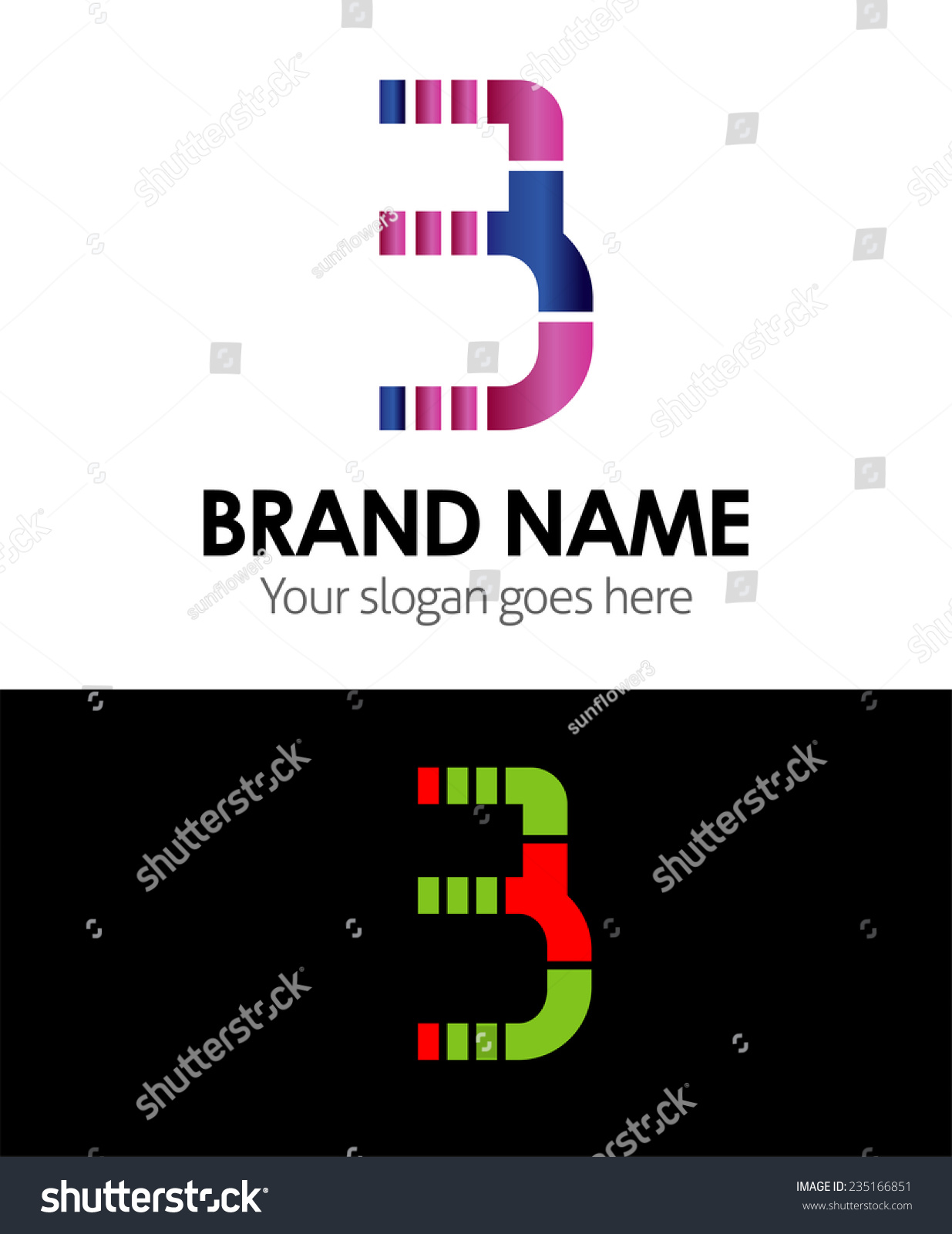 3 Number Logo Icon Stock Vector (Royalty Free) 235166851
