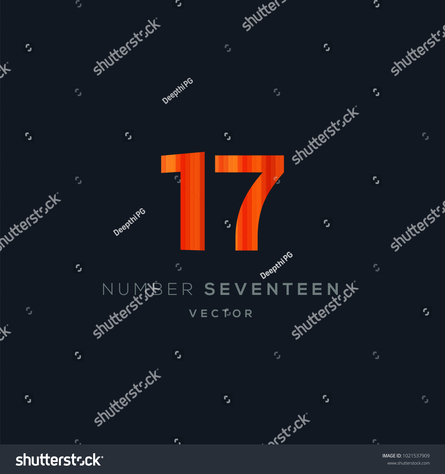 17 Number Logo Letter Style Vector Stock Vector (Royalty Free ...