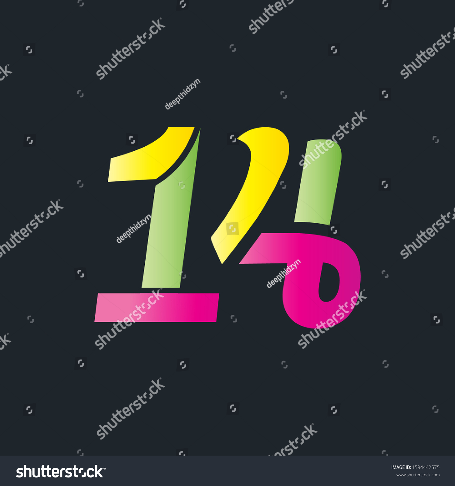 14 Number Logo Multicolor Letter Design Stock Vector (Royalty Free ...