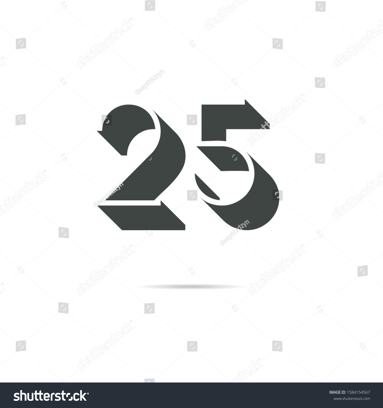 25 Number Logo Shadow Digit Design Stock Vector (Royalty Free ...