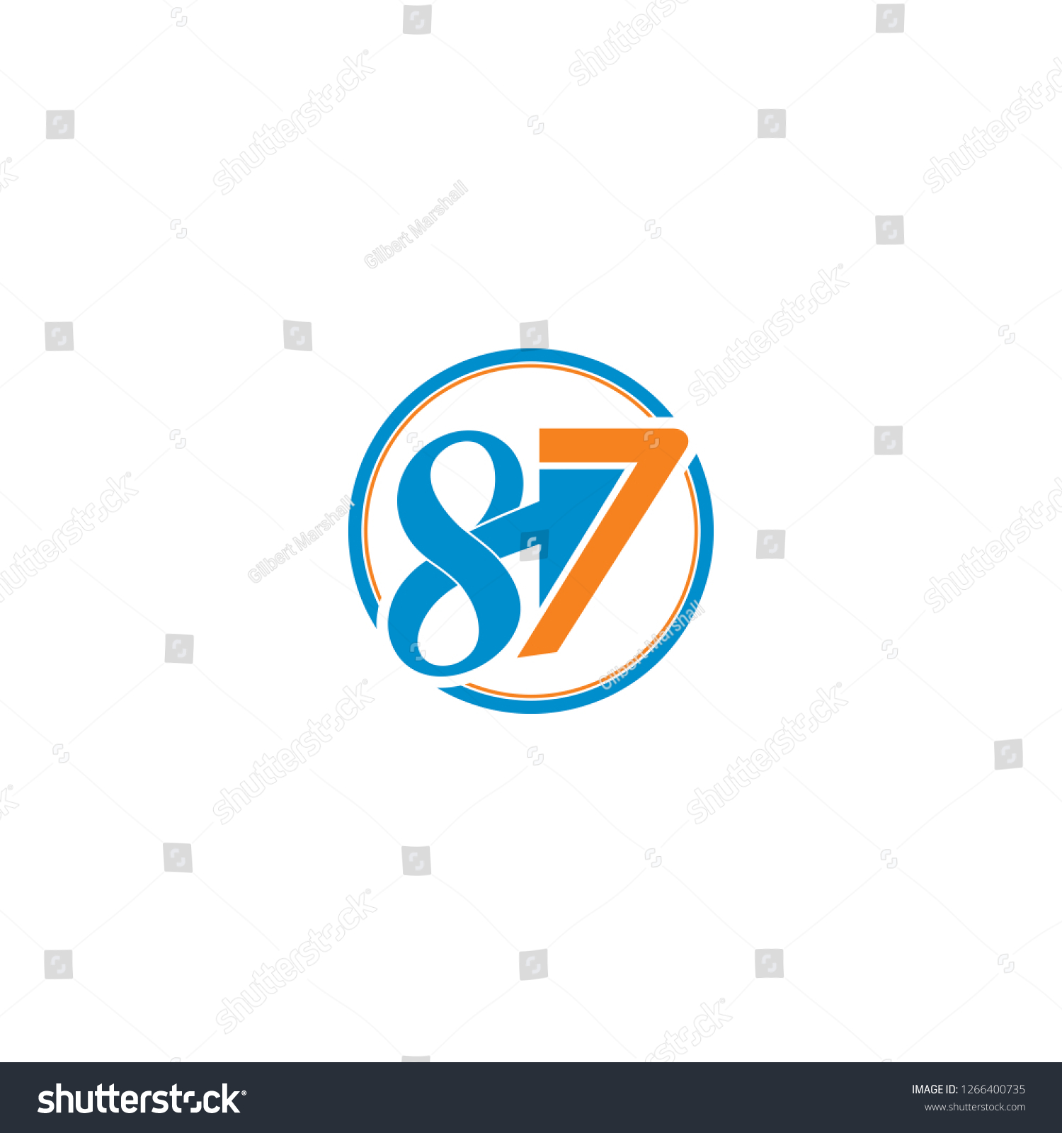87 Number Logo Style Stock Vector (Royalty Free) 1266400735 | Shutterstock