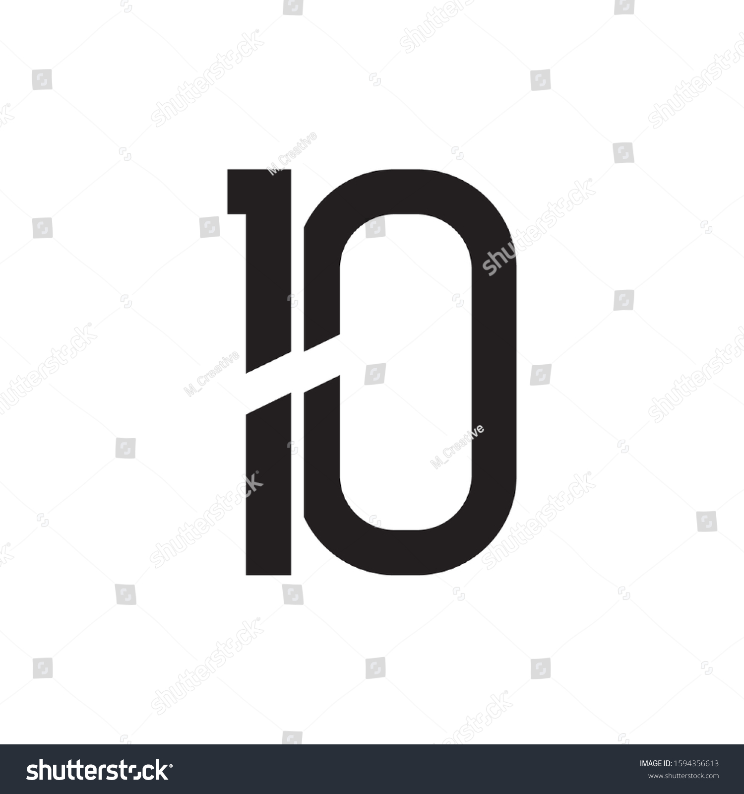 10 Number Logo Template Vector Icon Stock Vector (Royalty Free ...