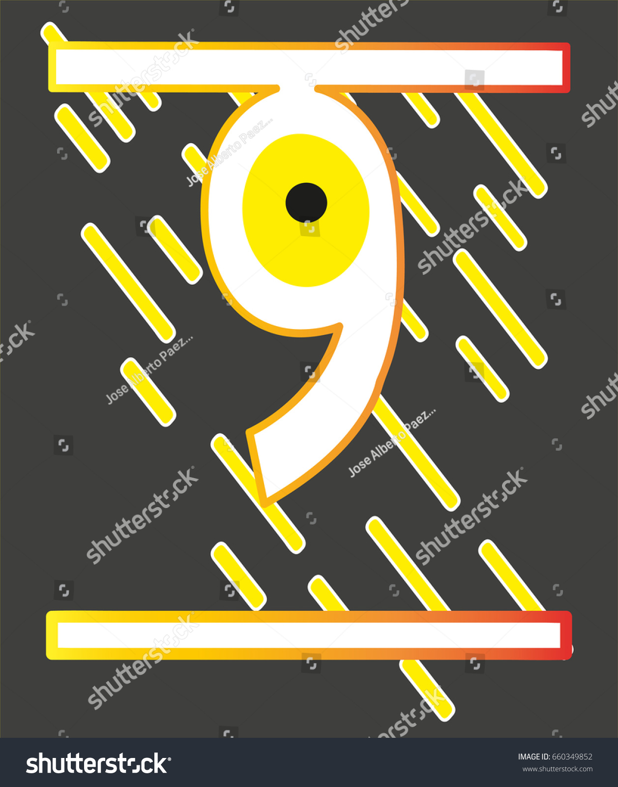 Number Nine Vector Illustration Stock Vector (Royalty Free) 660349852