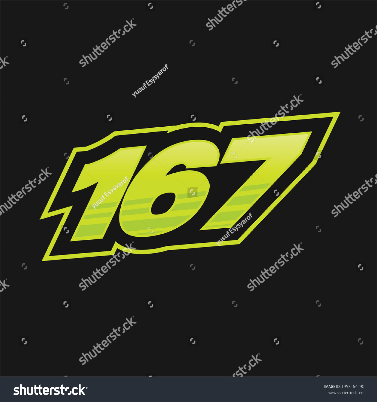 167 Number Racing Design Vector Stock Vector (Royalty Free) 1953464290 ...