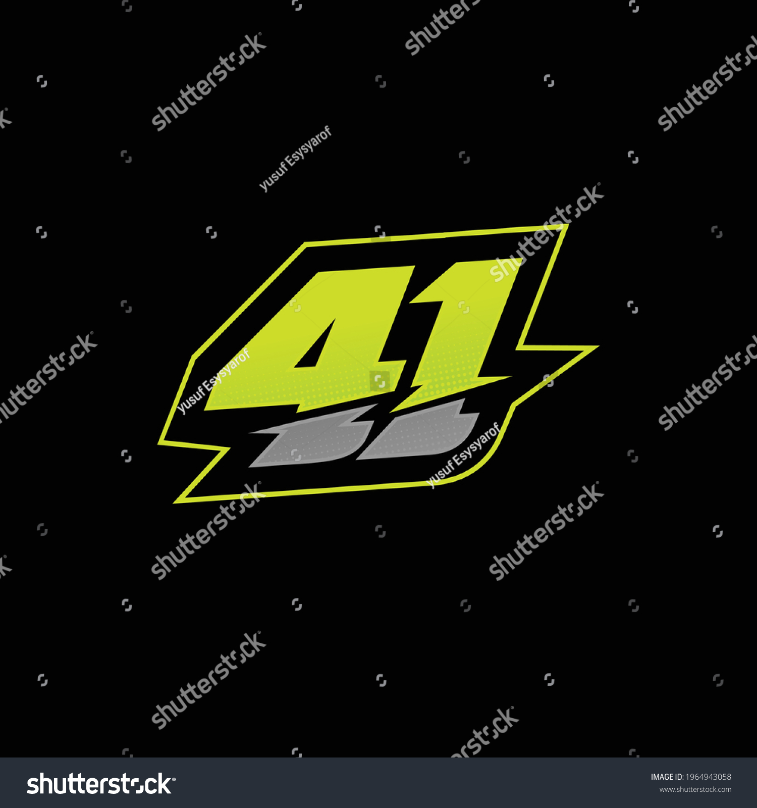 41 Number Racing Design Vector Stock Vector (Royalty Free) 1964943058 ...