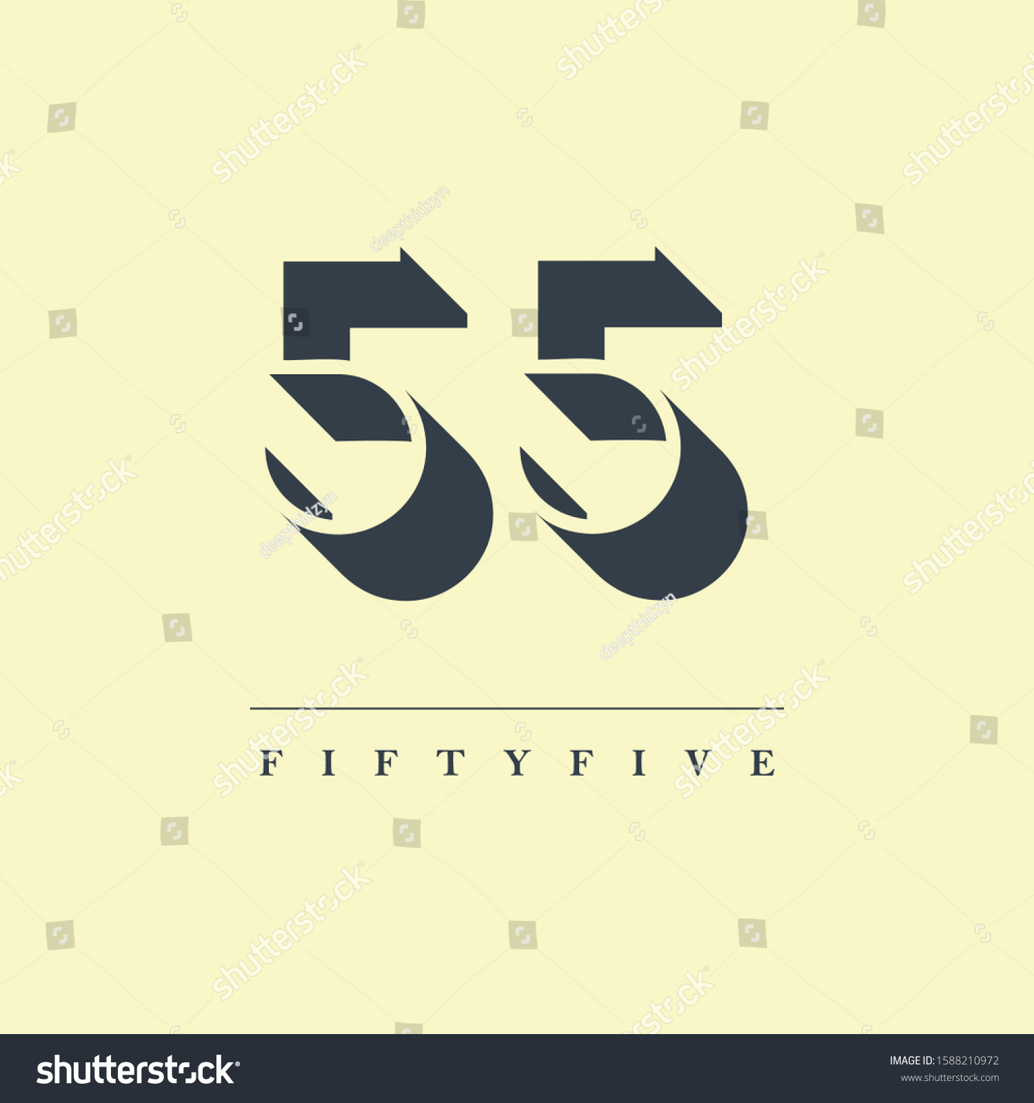 55 Number Shadow Letter Design Logo Stock Vector (Royalty Free) 1588210972