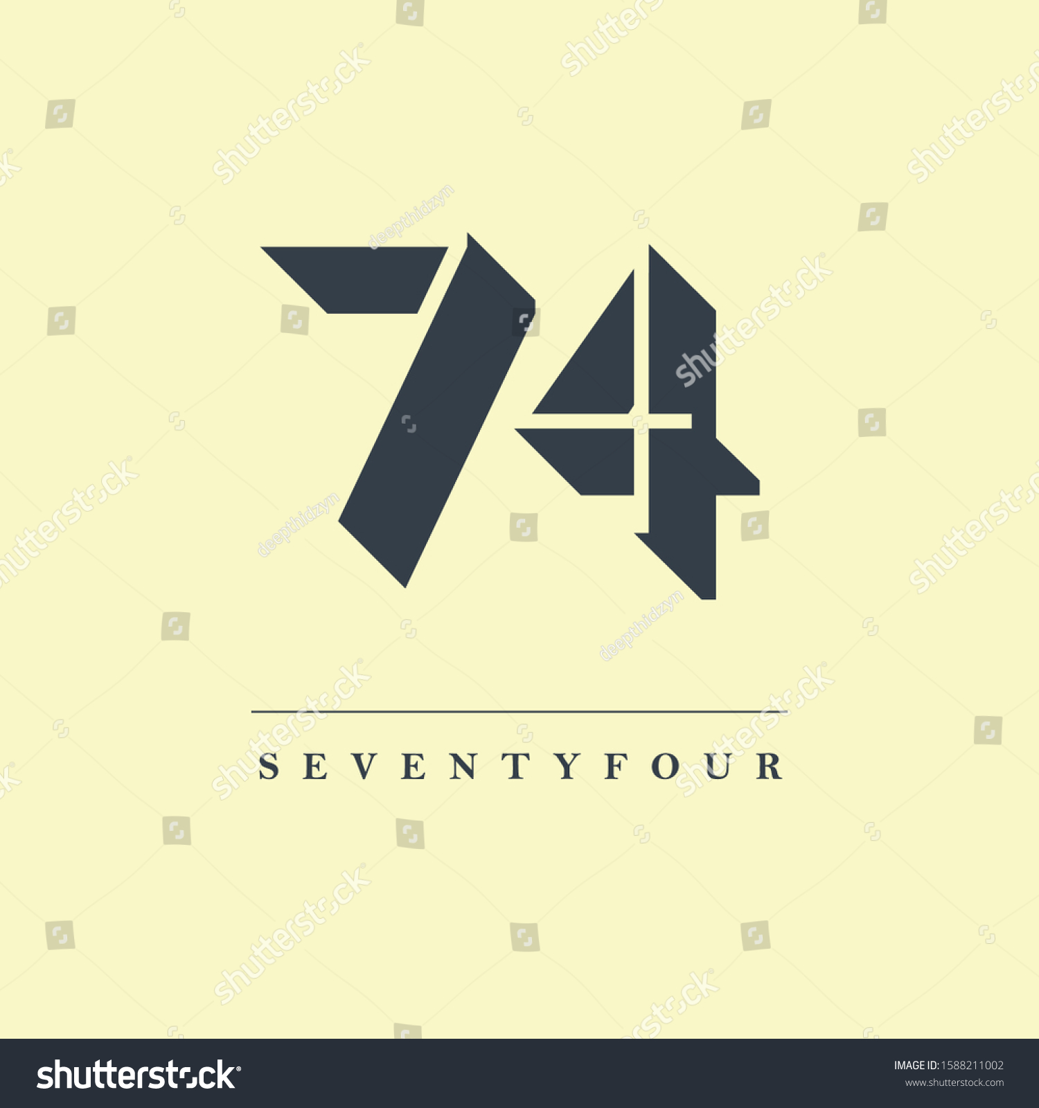 74 Number Shadow Letter Design Logo Stock Vector (Royalty Free) 1588211002