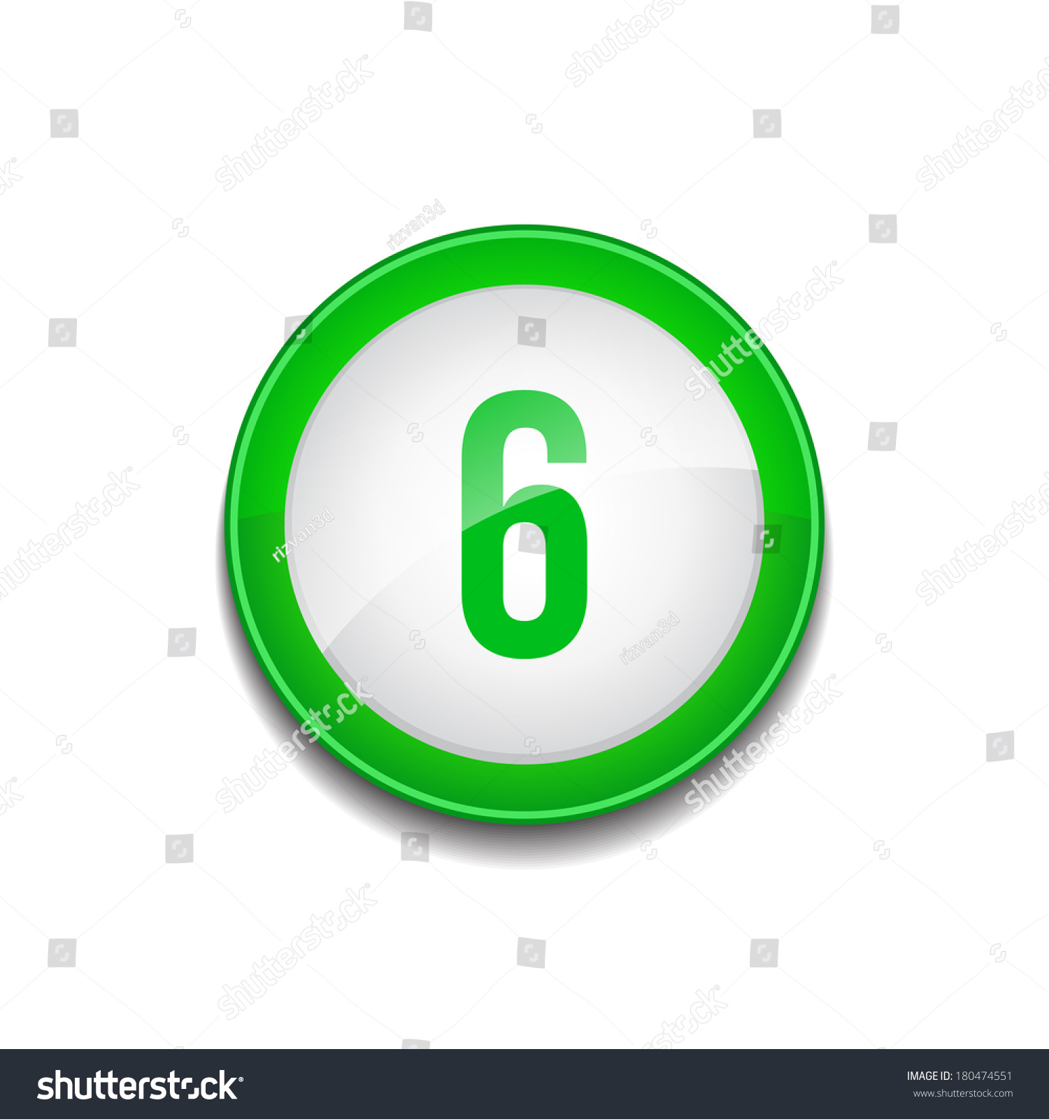 6 Number Sign Circular Green Vector Stock Vector 180474551 - Shutterstock