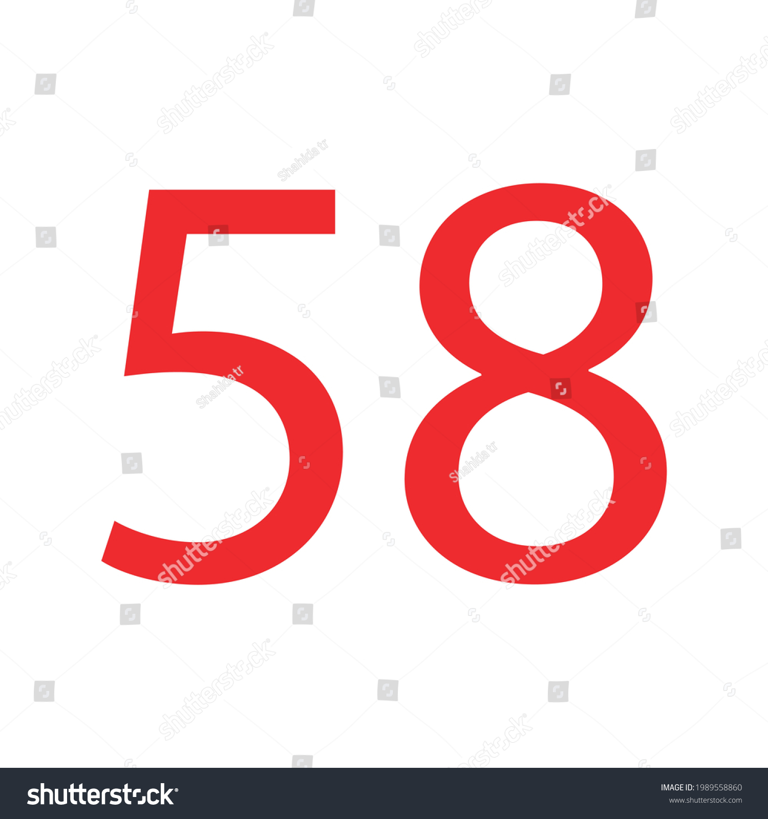 58 Number Simple Clip Art Vector Stock Vector (Royalty Free) 1989558860 ...