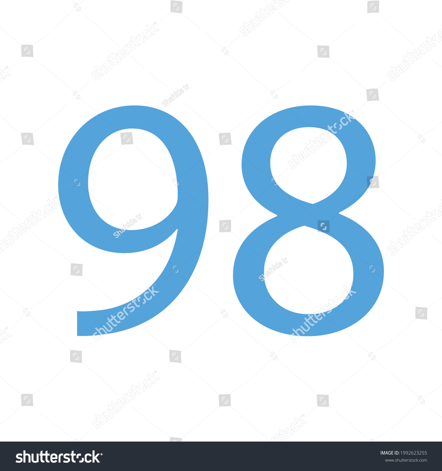 98 Number Simple Clip Art Vector Stock Vector (Royalty Free) 1992623255 ...