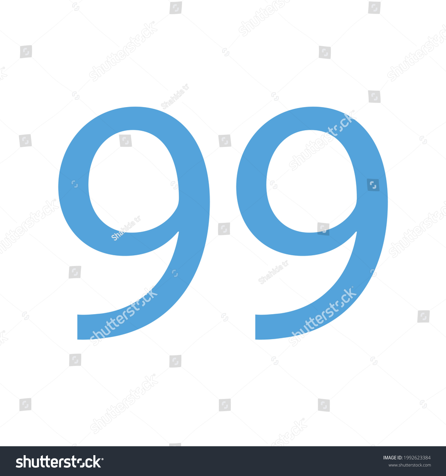 99 Number Simple Clip Art Vector Stock Vector (Royalty Free) 1992623384 ...