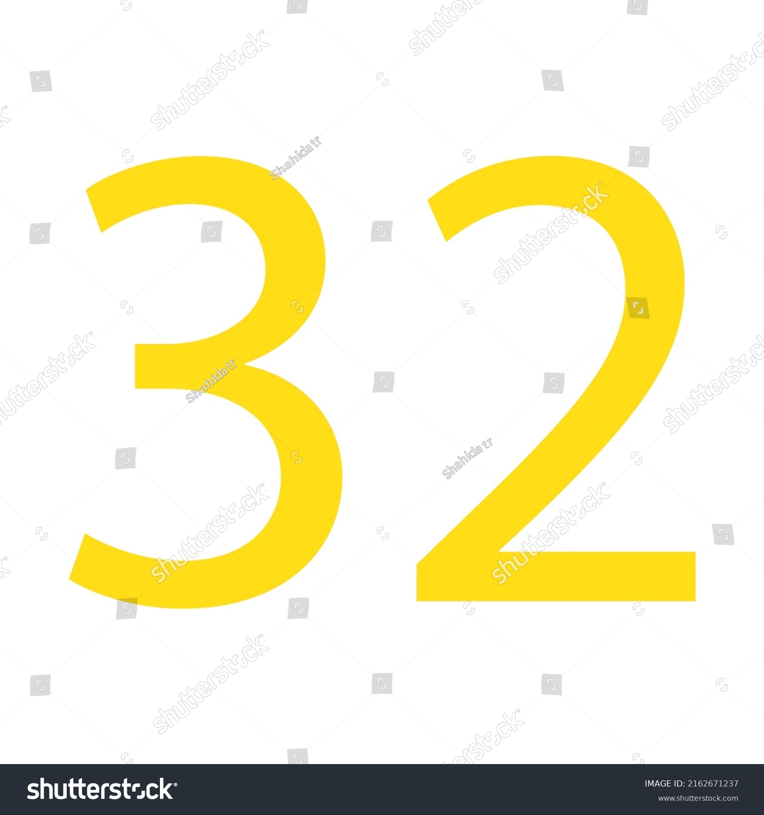 32 Number Simple Clip Art Vector Stock Vector (Royalty Free) 2162671237 ...