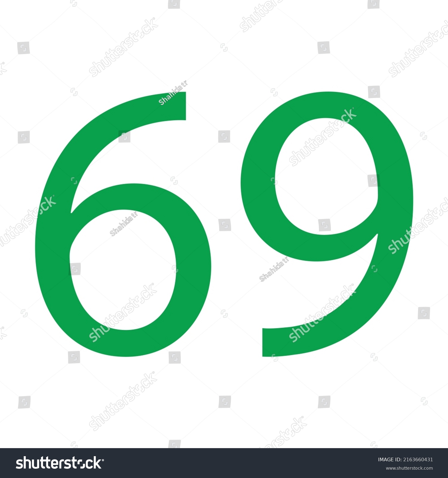69 Number Simple Clip Art Vector Stock Vector (Royalty Free) 2163660431 ...