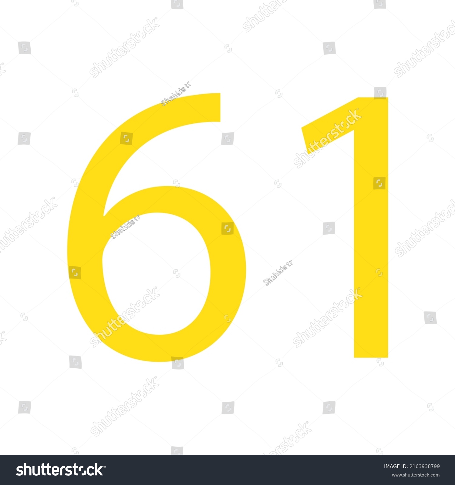 61 Number Simple Clip Art Vector Stock Vector (Royalty Free) 2163938799 ...