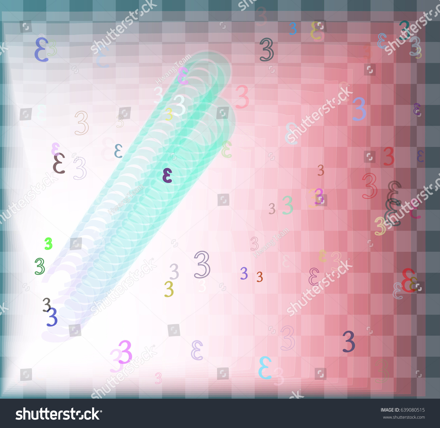 3 Number Template Texture: vector de stock (libre de regalías ...