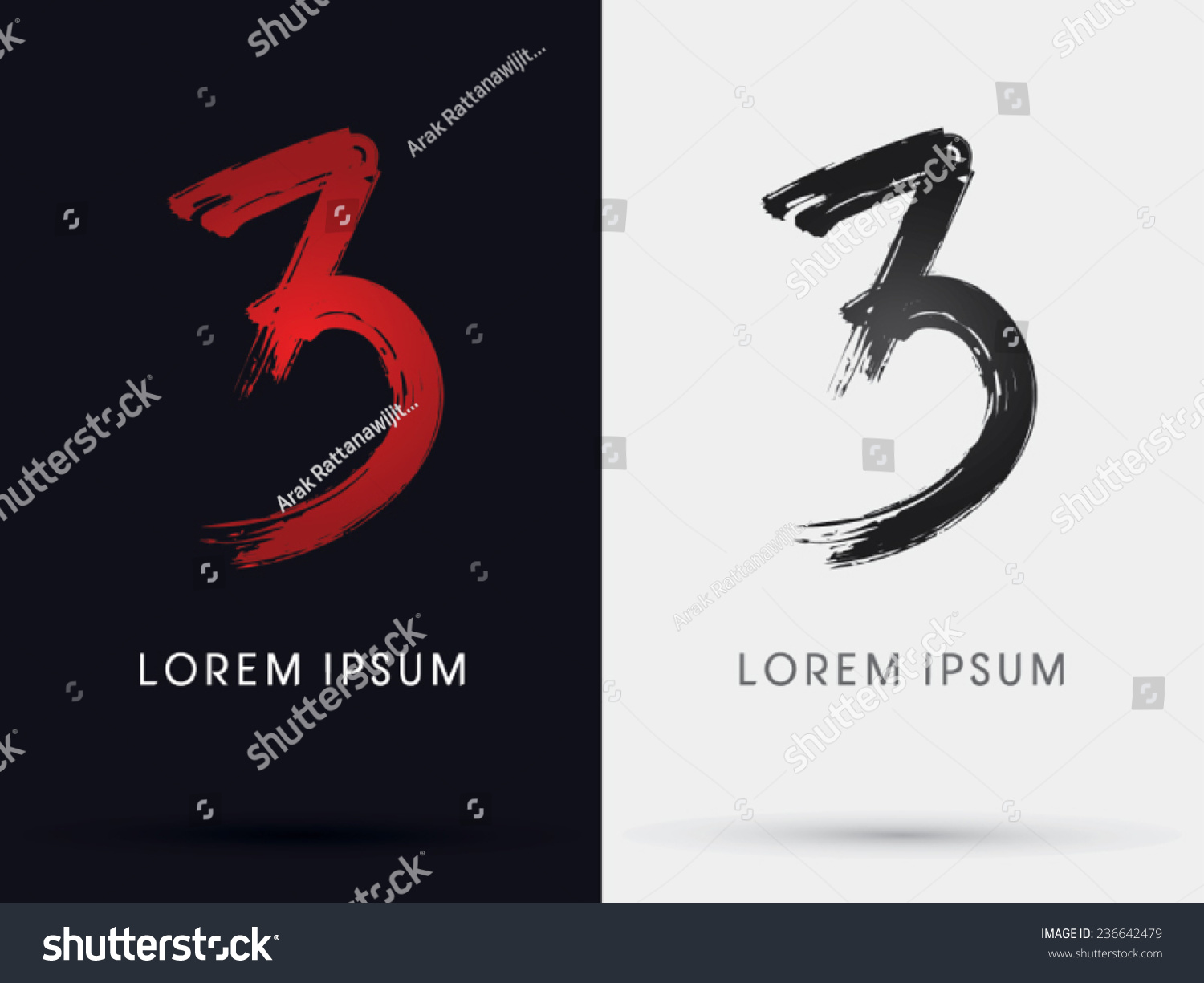 3 Number Three Grungy Font Brush Stock Vector (Royalty Free) 236642479 3 Number Three Grungy Font Brush Stock Vector (Royalty Free) 236642479