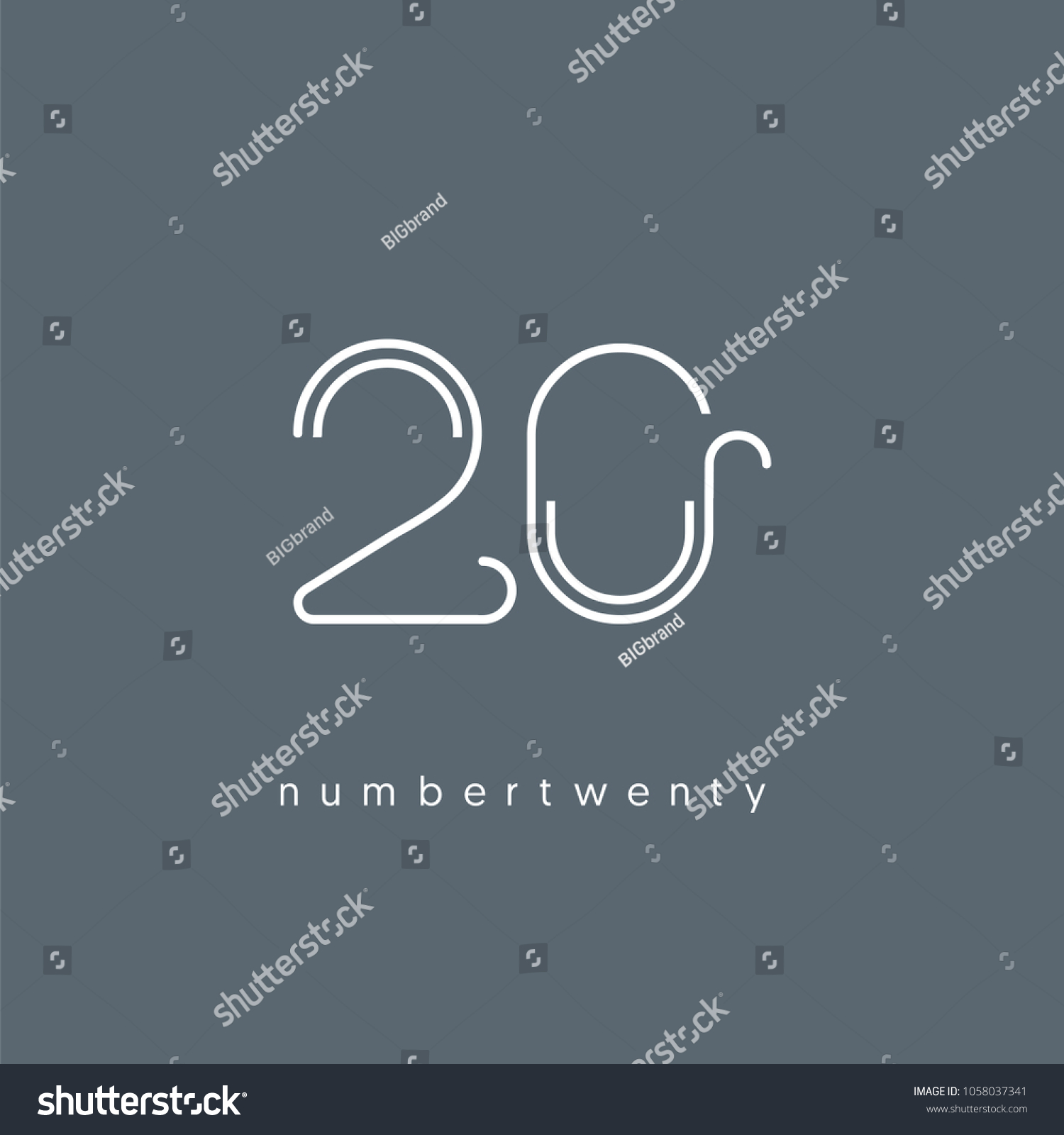 Number Twenty Digit 20 Logo Icon Stock Vector (Royalty Free) 1058037341 ...
