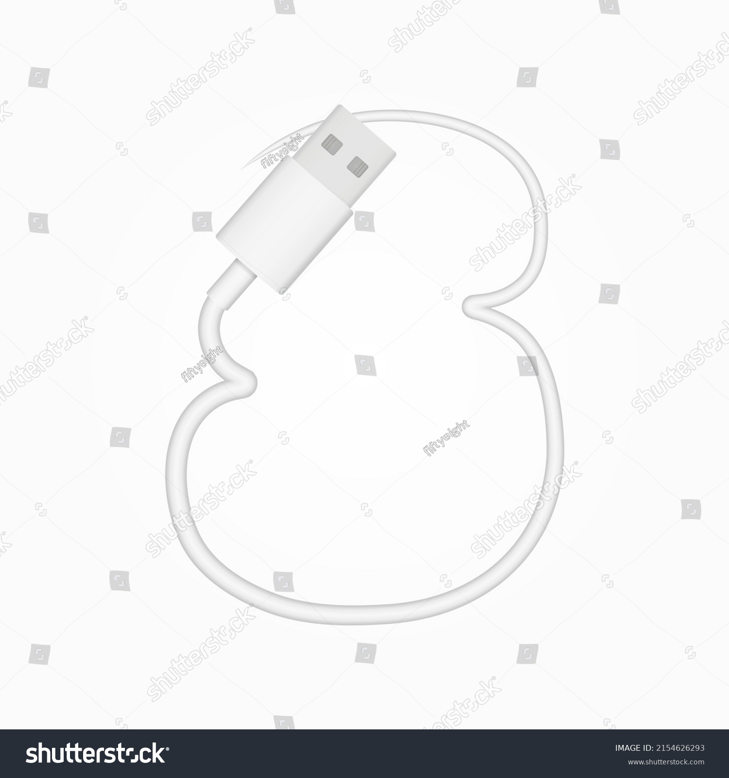 5 Number Usb Cable Realistic Vector Stock Vector (Royalty Free ...
