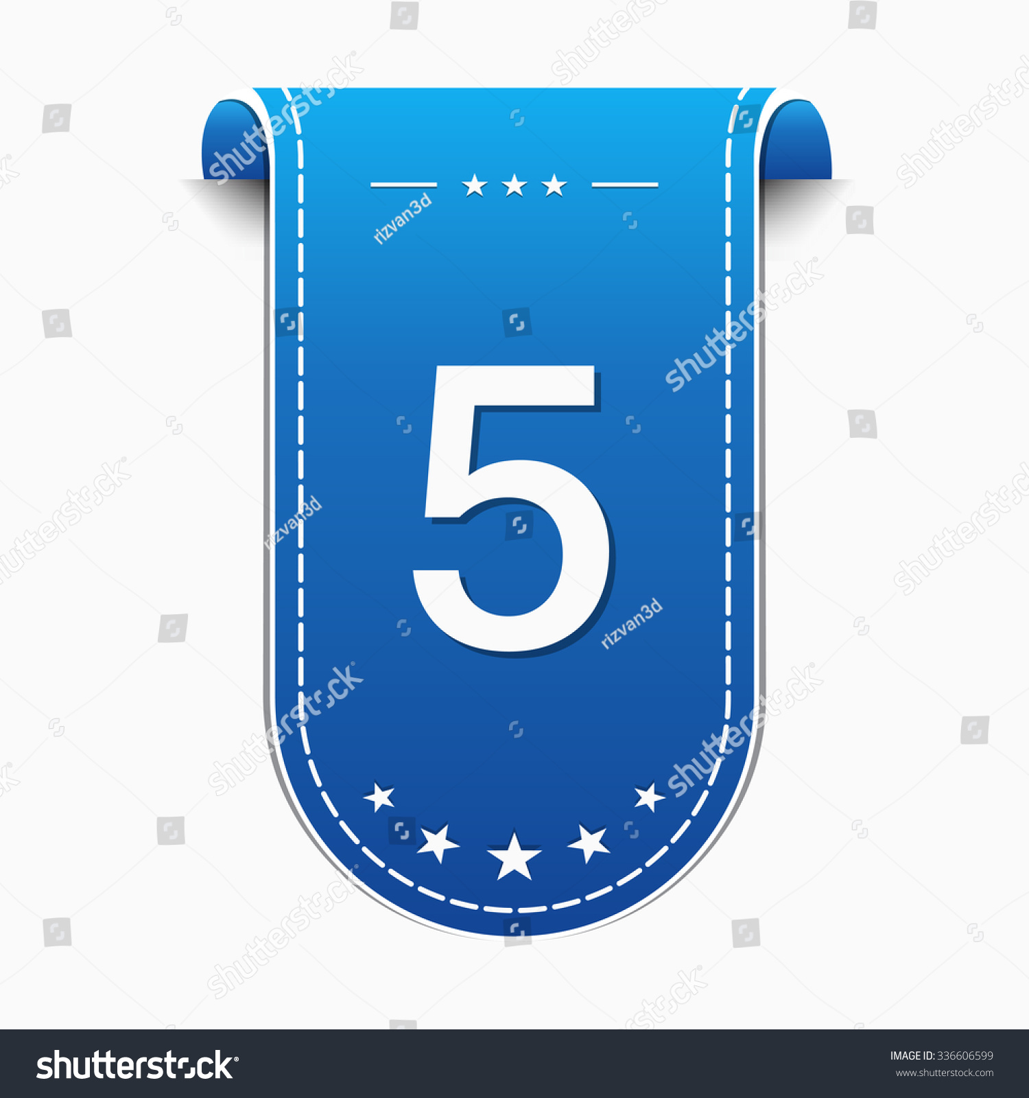 5 Number Vector Blue Web Icon Stock Vector (Royalty Free) 336606599 ...