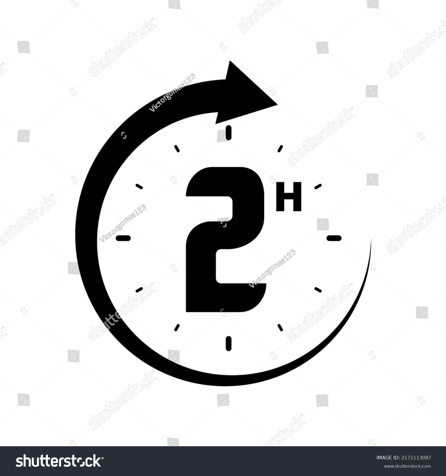 2 Oclock Icon Symbol Two Oclock Stock Vector (Royalty Free) 2171113087 ...